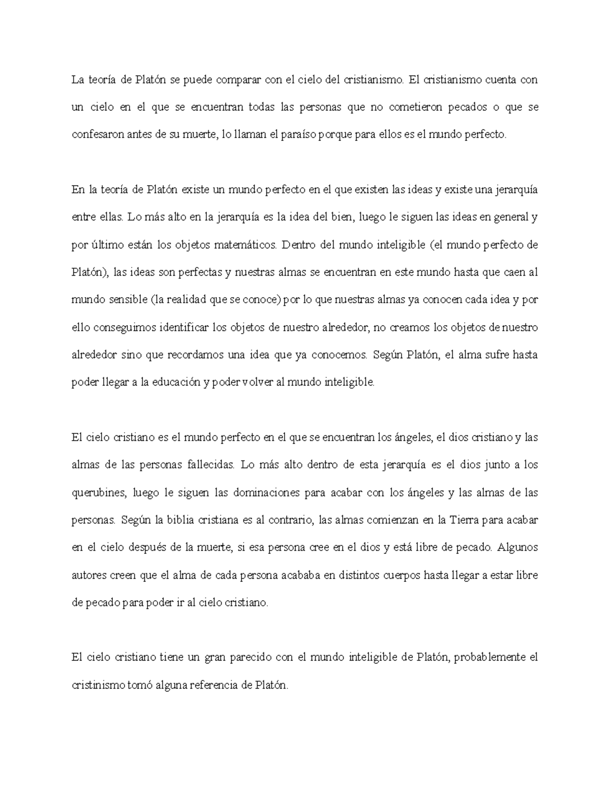 Actividad 4: Comparación entre el Cielo Cristiano y el Mundo ...