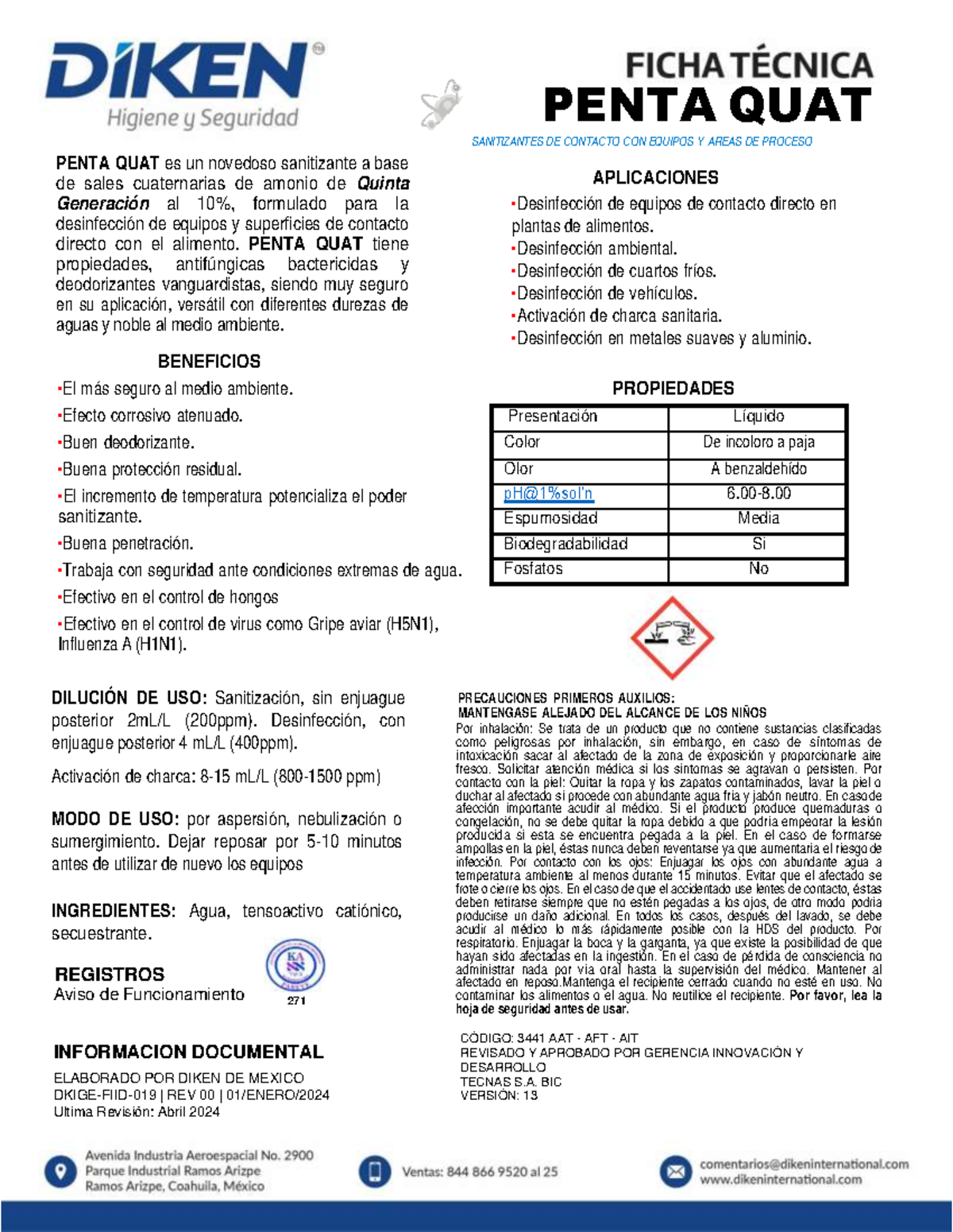 3441 AAT-AFT-AIT Penta QUAT (v-13) FT - PENTA QUAT es un novedoso ...