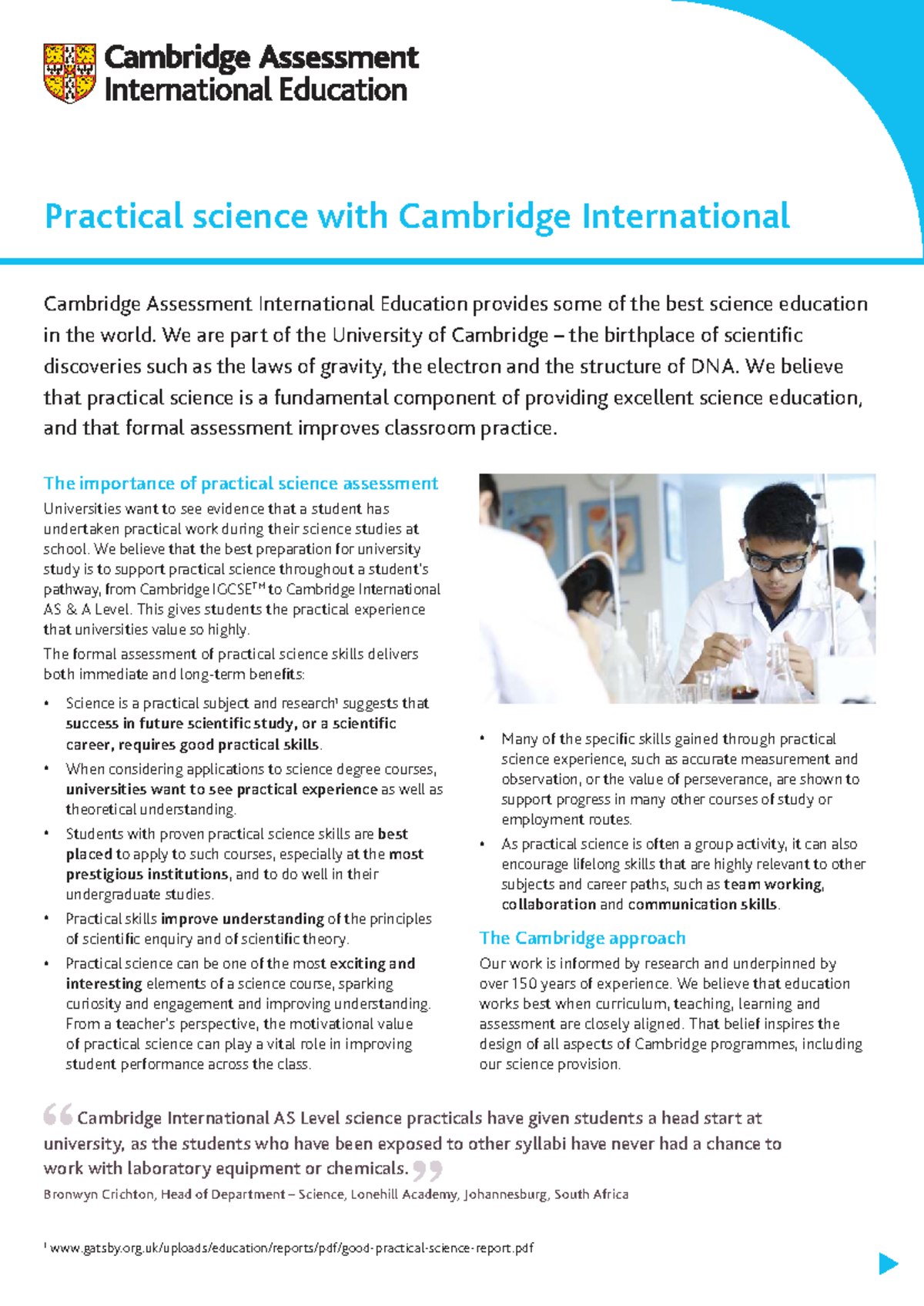 540056 practical science factsheet - The importance of practical ...