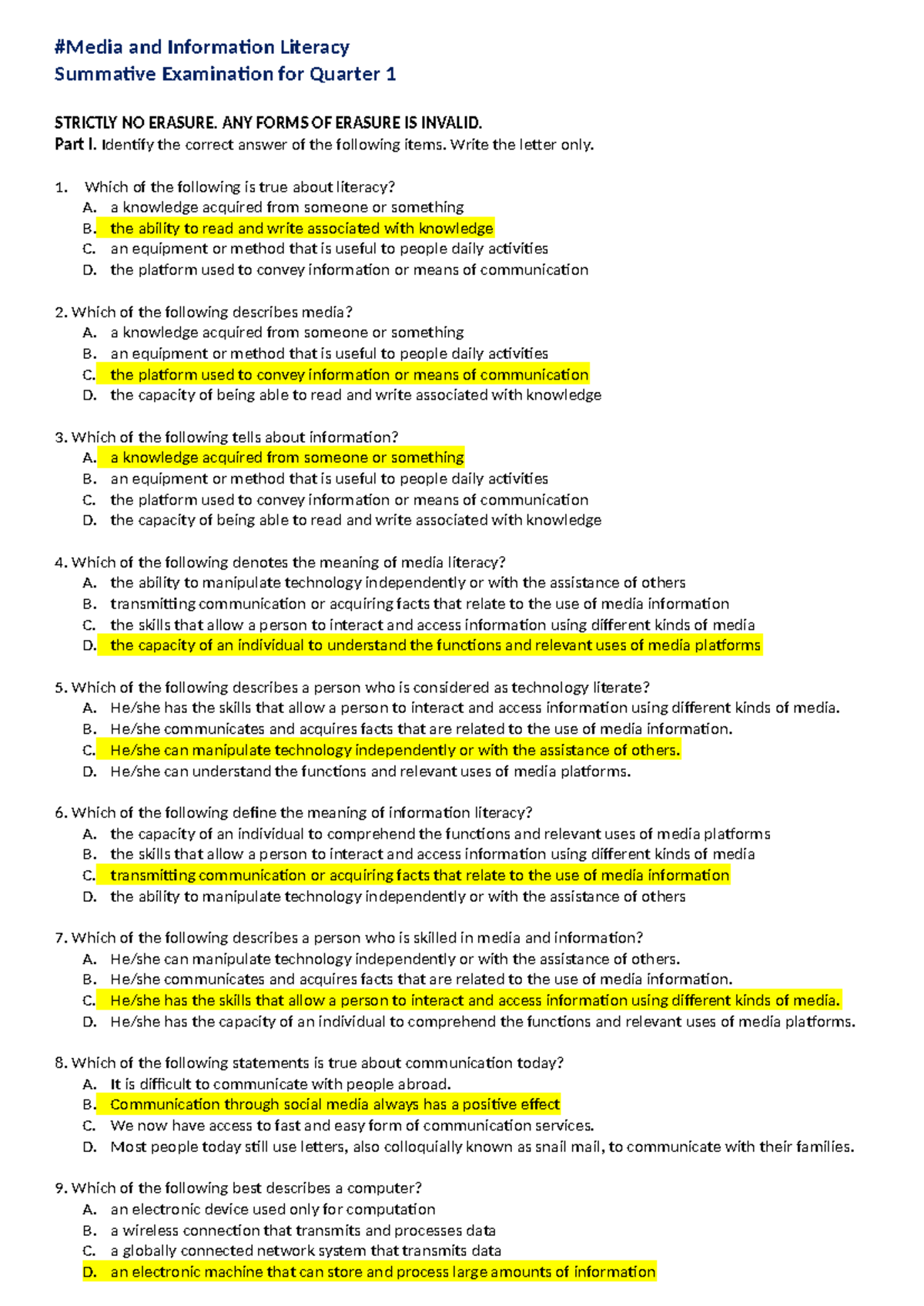 Summative - SUMMATIE - #Media and Information Literacy Summative ...
