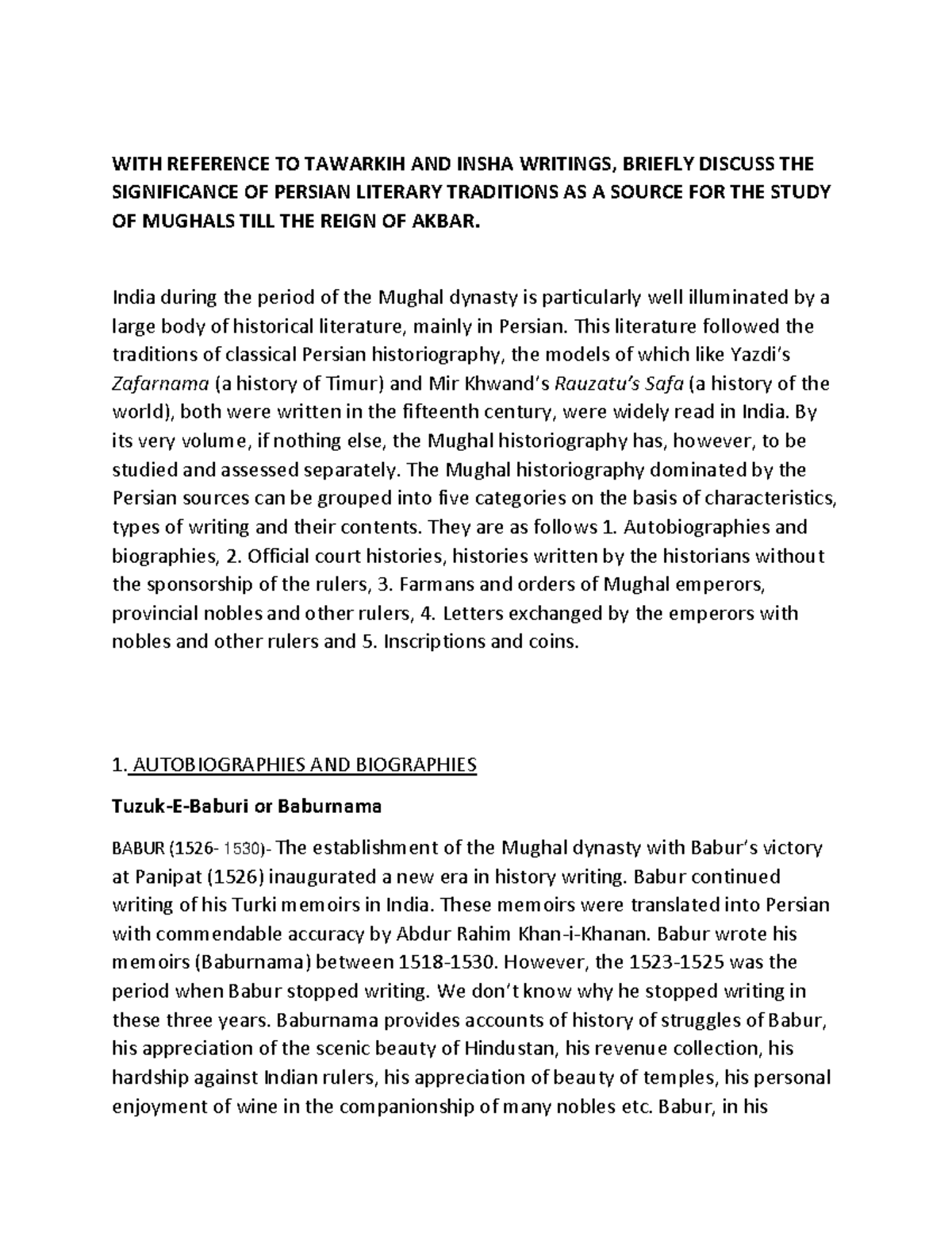 Mughals and Persian Literature: Significance in Sources - Lecture 1 ...