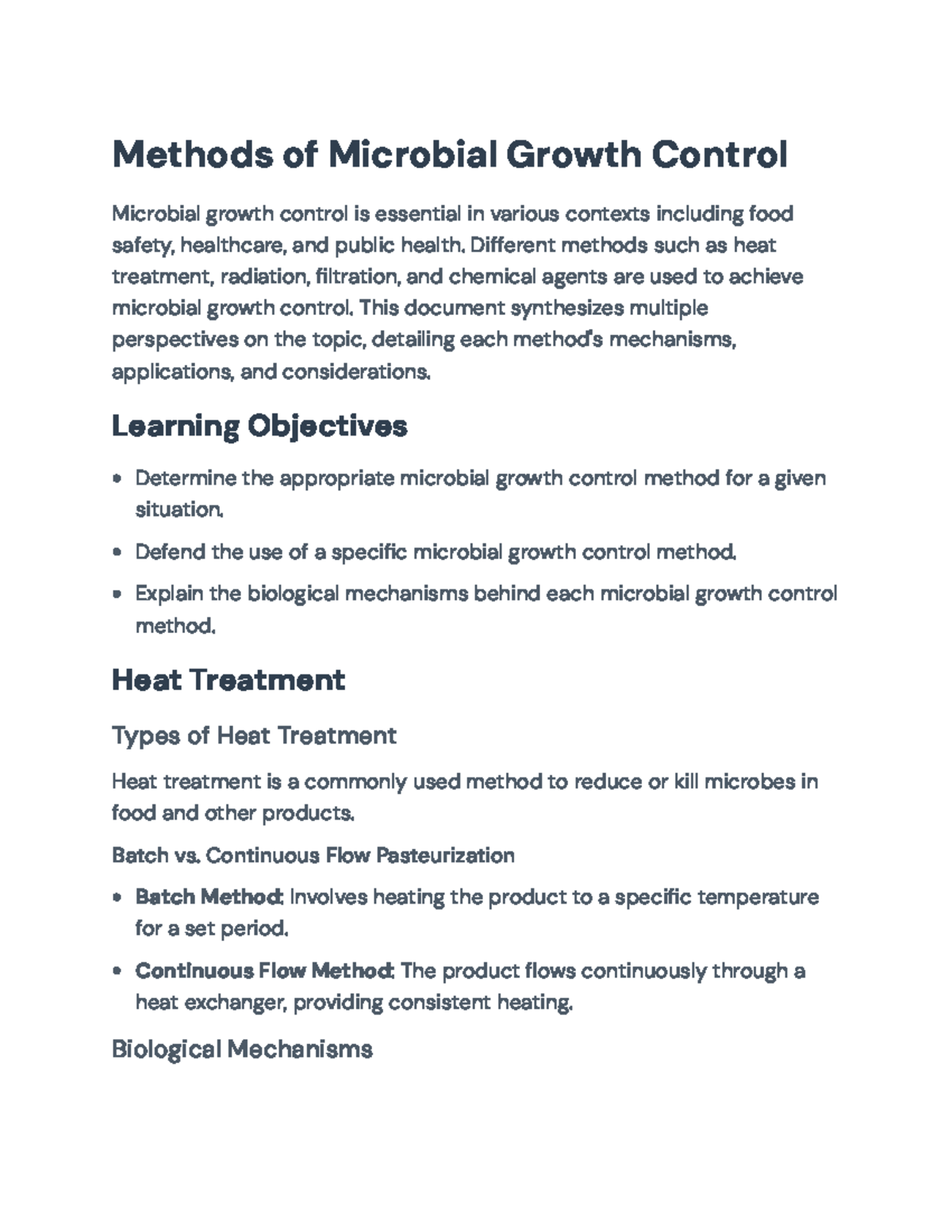 Methods of Microbial Growth Control: Mechanisms and Applications ...