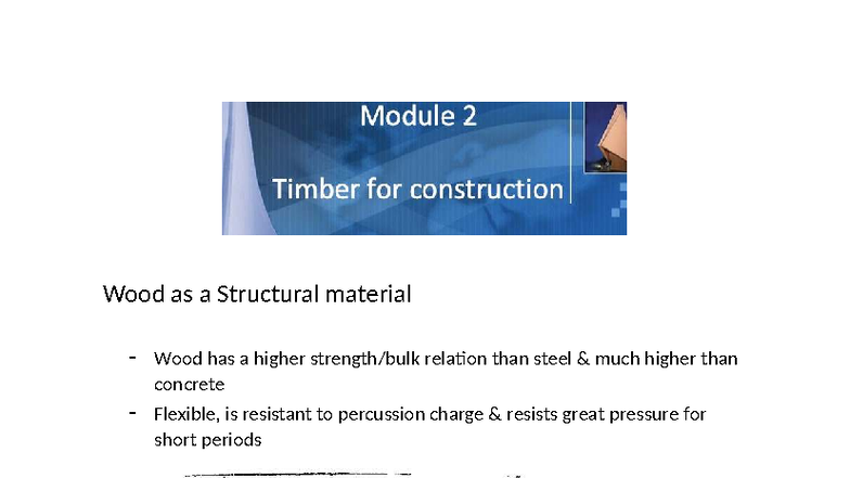 Wood as a Structural Material: Timber Notes (Theme 2Pt2) - Studocu