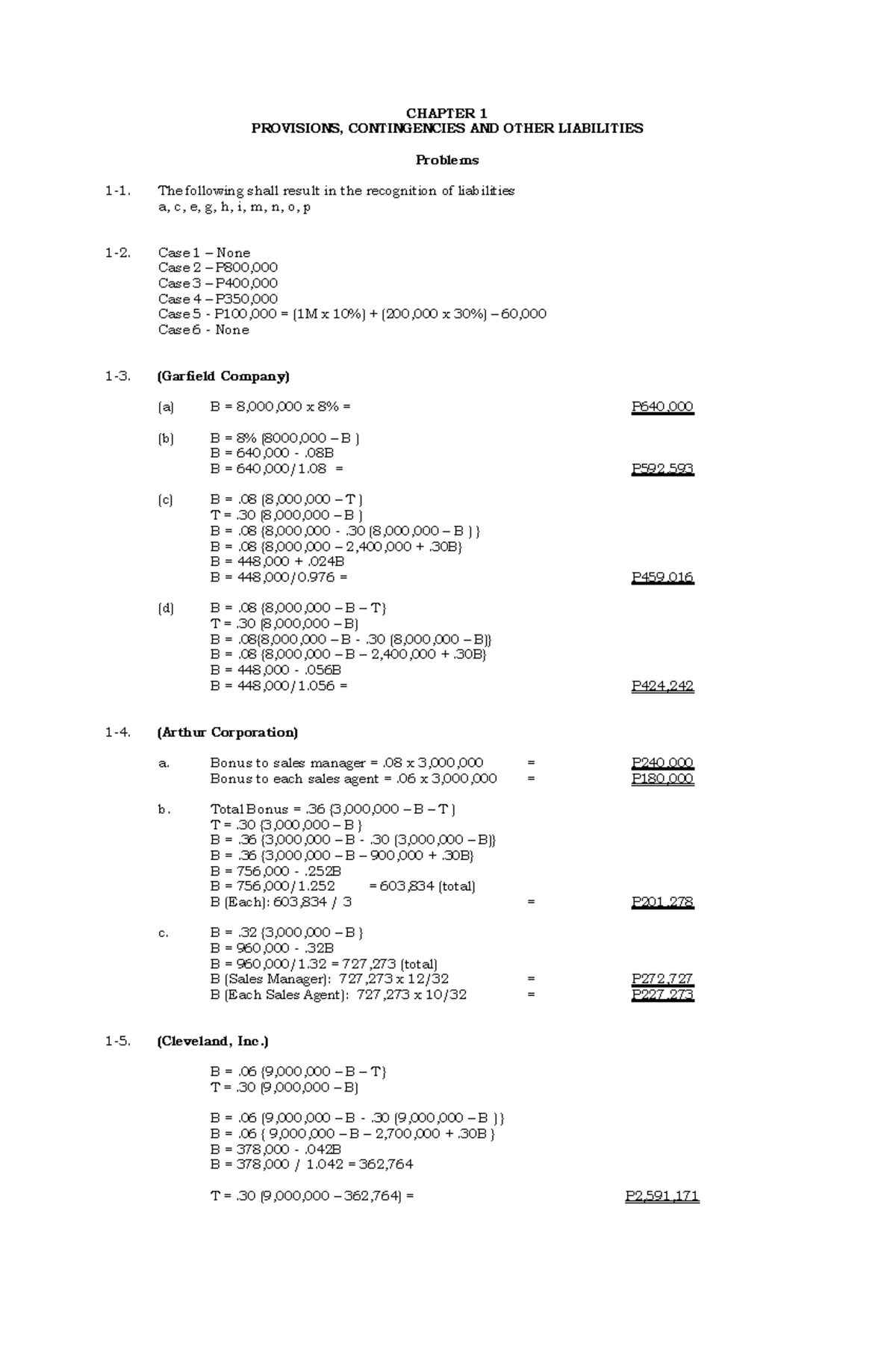 IA3 - Chapter 1: Provisions, Contingencies, and Liabilities Overview - Studocu