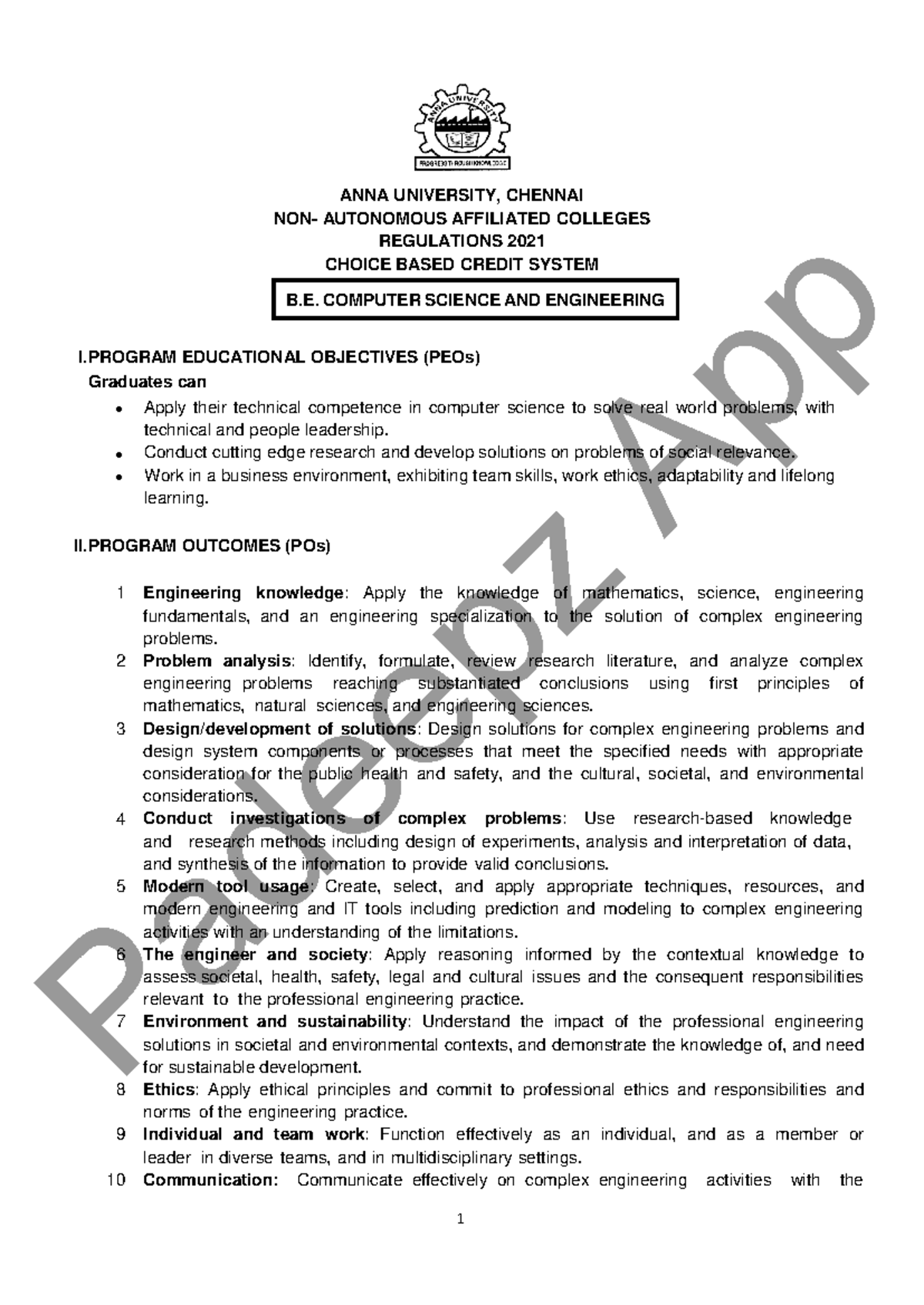 Padeepz App B - Syllabus of cse - ANNA UNIVERSITY, CHENNAI NON ...