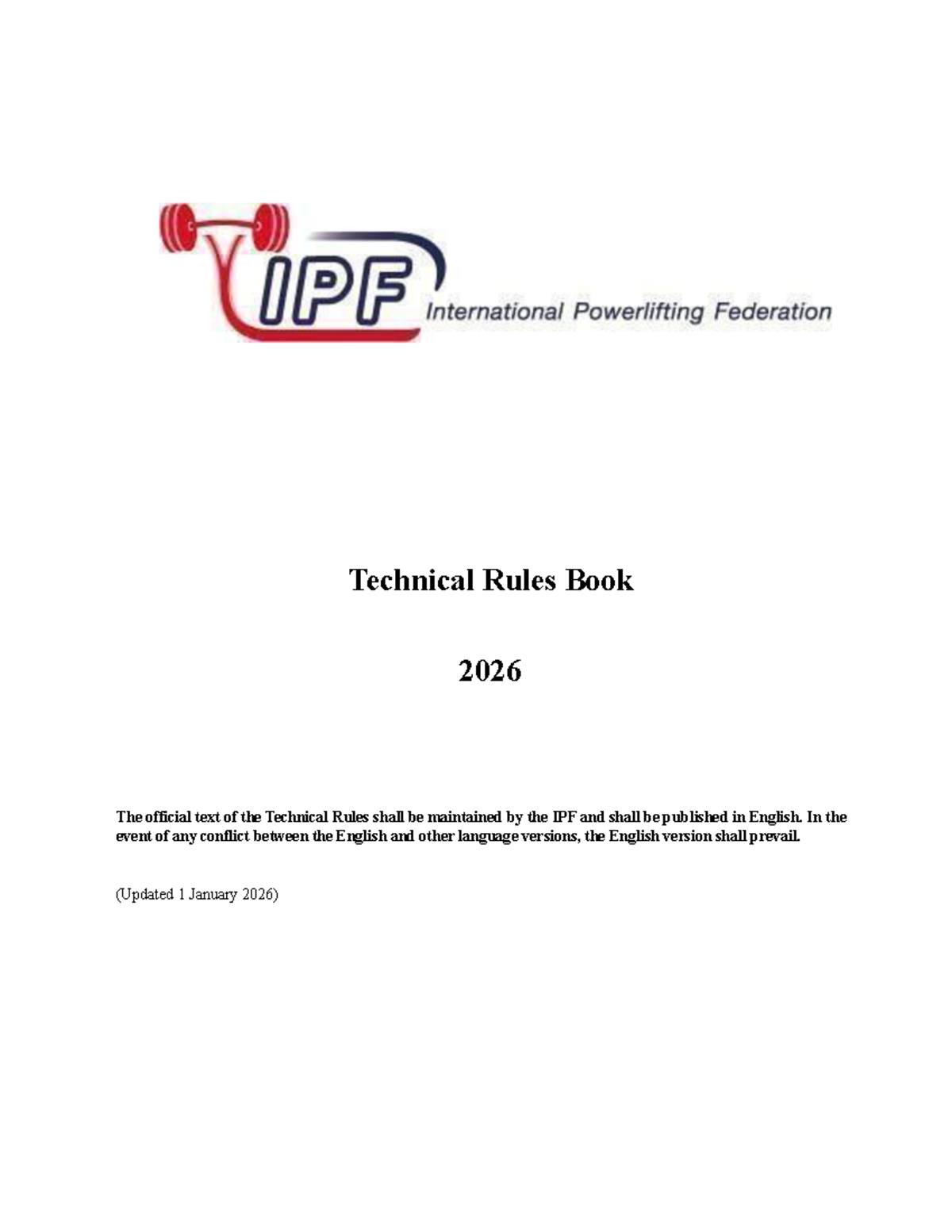 IPF Technical Rules Book 2026: Official Guidelines and Specifications ...