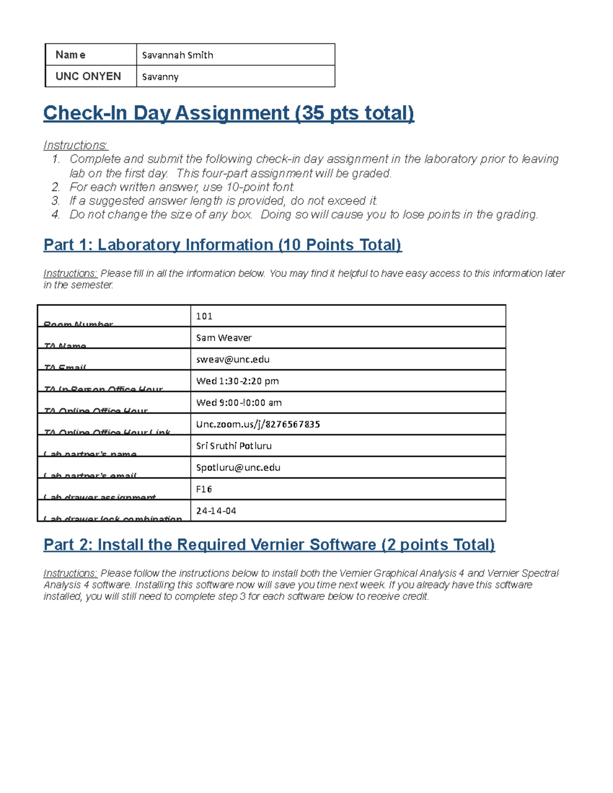 Check-In Day Assignment 1 - Exp+0 for Lab Course - Studocu