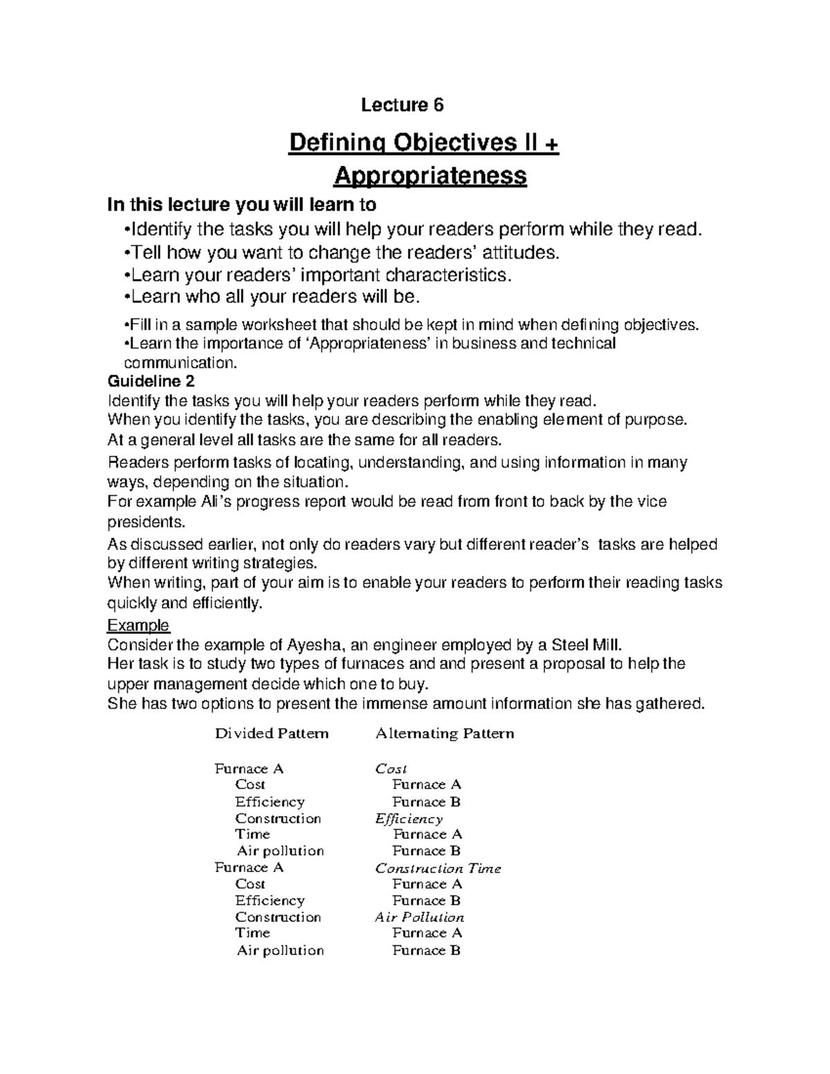 Lecture 6: Defining Objectives II - Enhancing Reader Engagement - Studocu