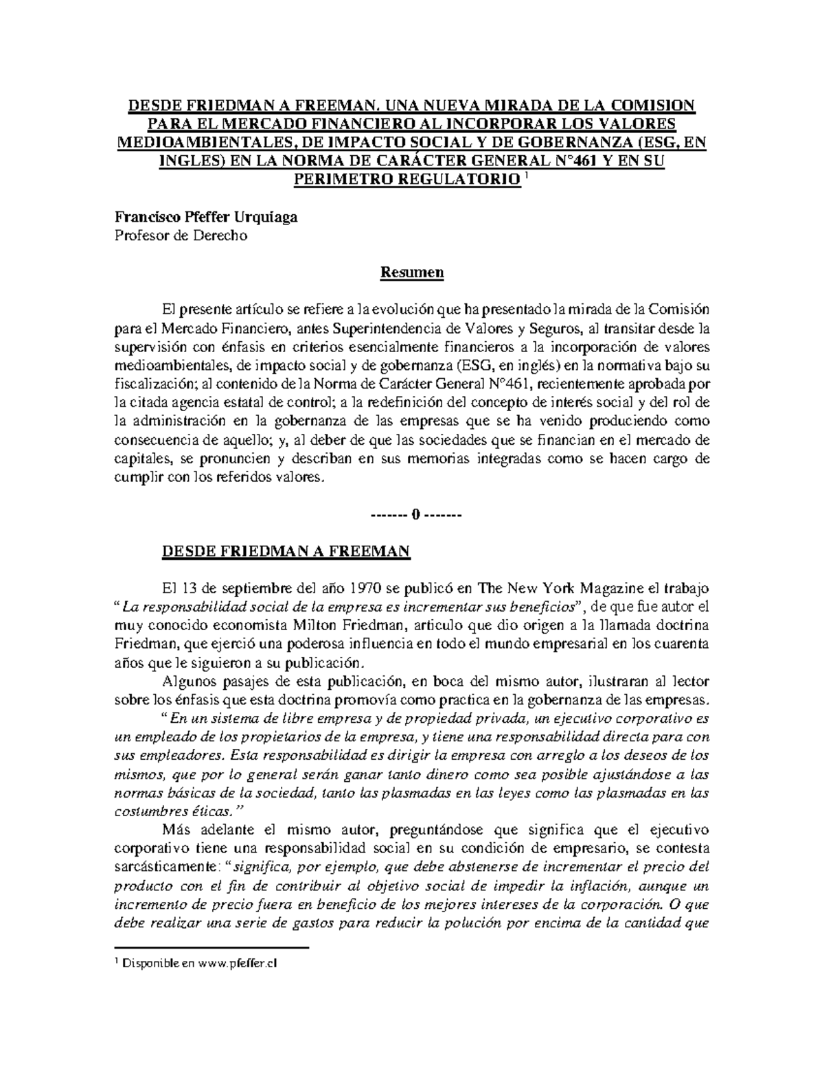 1.- Desde Friedman a Freeman - DESDE FRIEDMAN A FREEMAN. UNA NUEVA ...