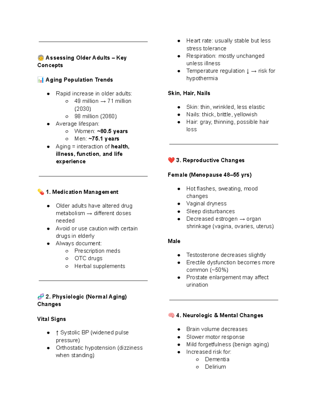 HA RLE Summary: Key Concepts in Aging and Adolescent Development - Studocu