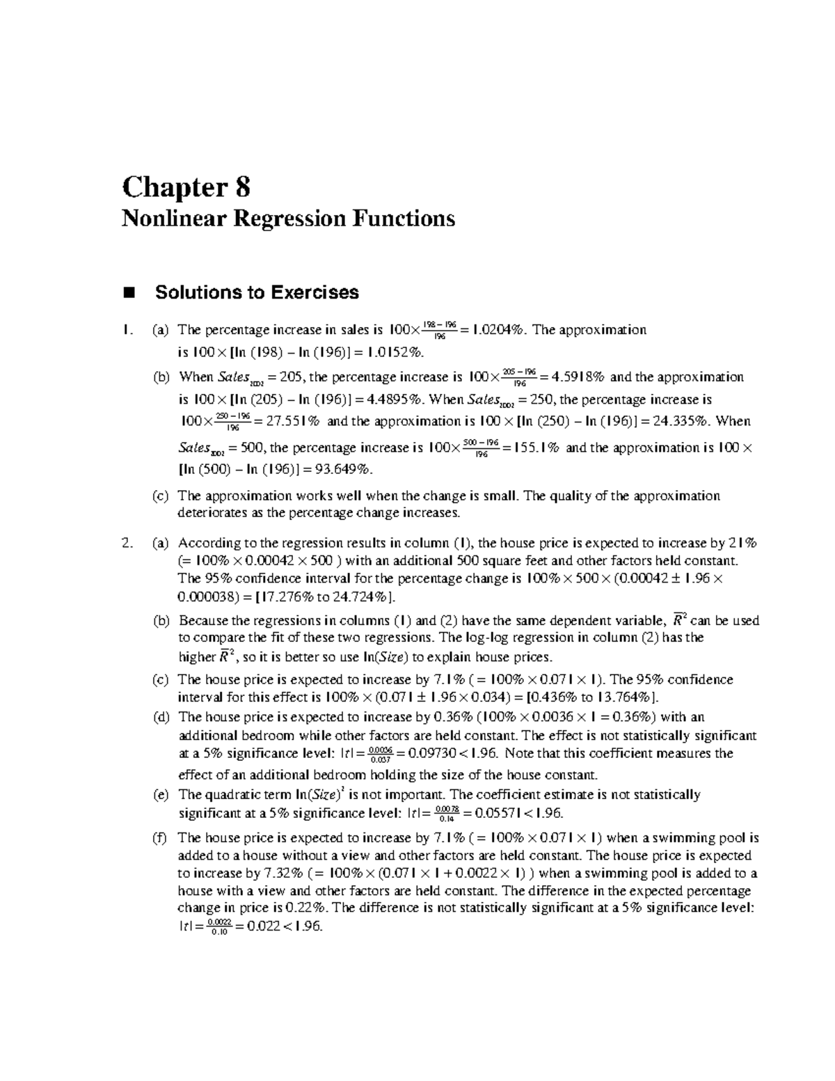 SW 2E Chapter 8 Nonlinear Regression Functions Solutions - Studocu