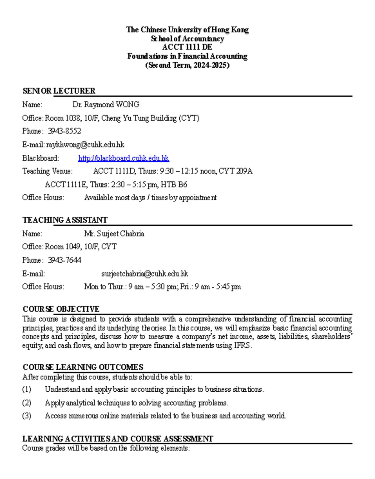 ACCT 1111 DE Course Outline: Foundations in Financial Accounting T2 ...