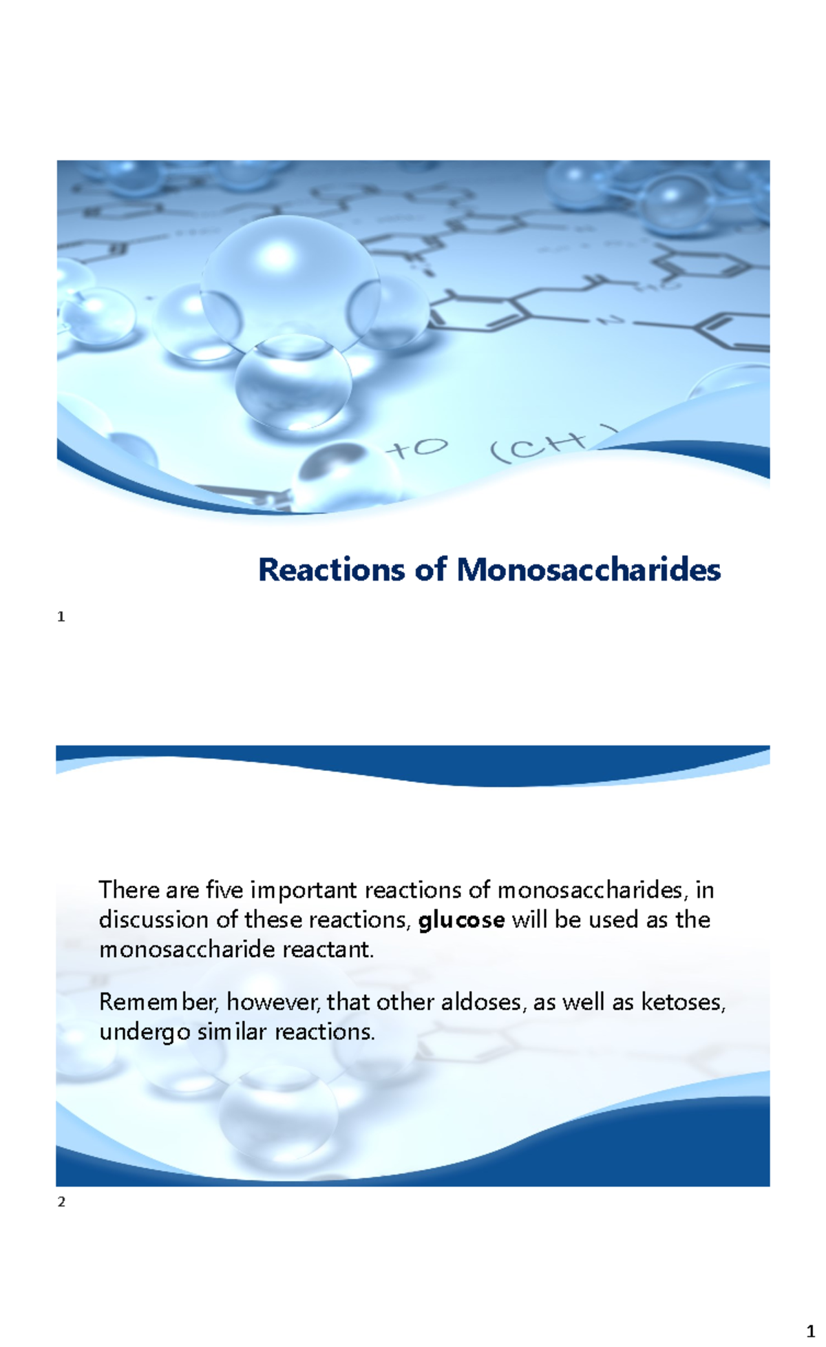 Reactions of Monosaccharides: Oxidation, Reduction, and More - Studocu