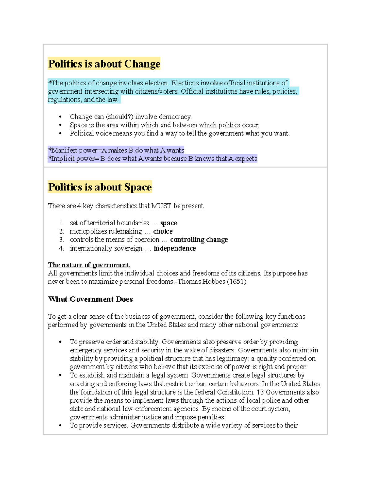 Politics and Governance: Key Insights from Lecture Notes 2 - Studocu