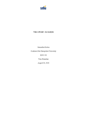 Project 7 ENG130 Take A Break - Project Guidelines and Rubric ...