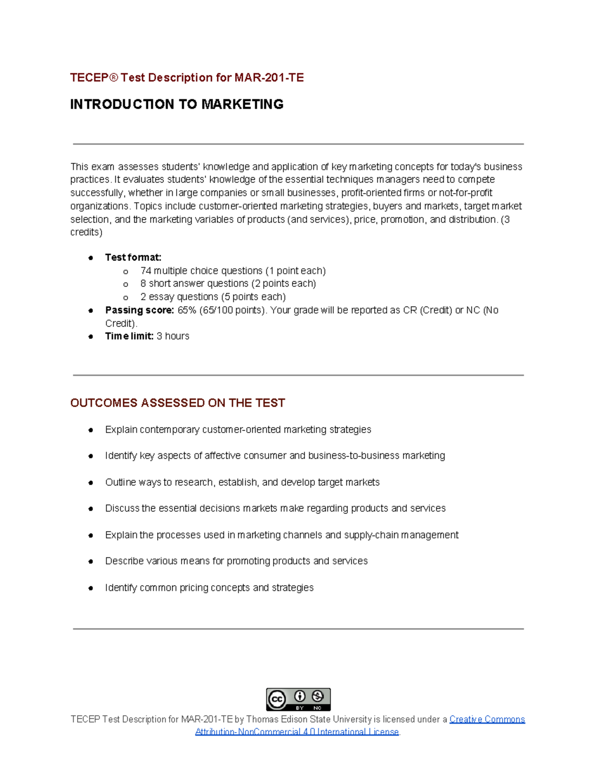 MAR-201-TE Introduction to Marketing: Comprehensive Exam Guide - Studocu