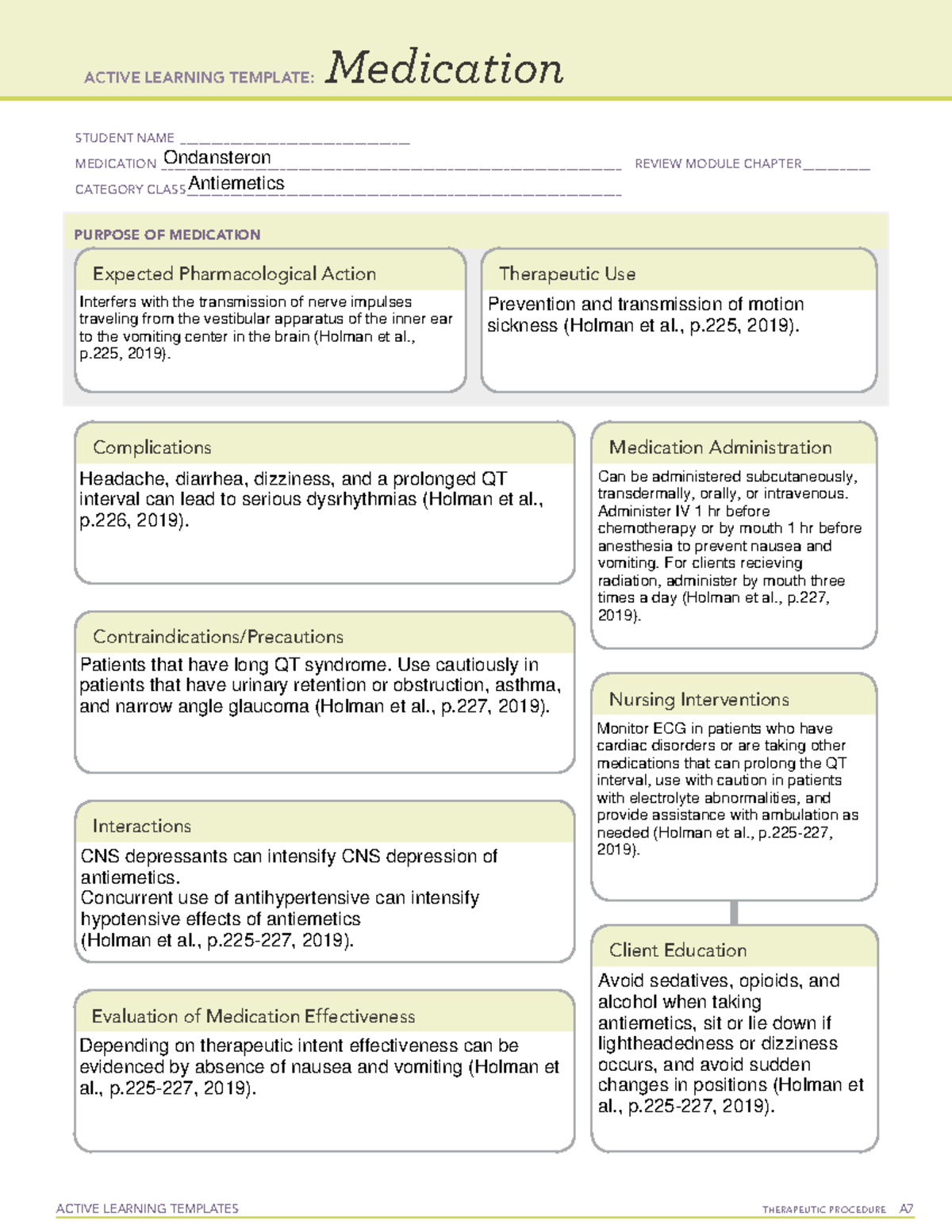 Active Learning Ondansetron NEW - ACTIVE LEARNING TEMPLATES TherapeuTic ...