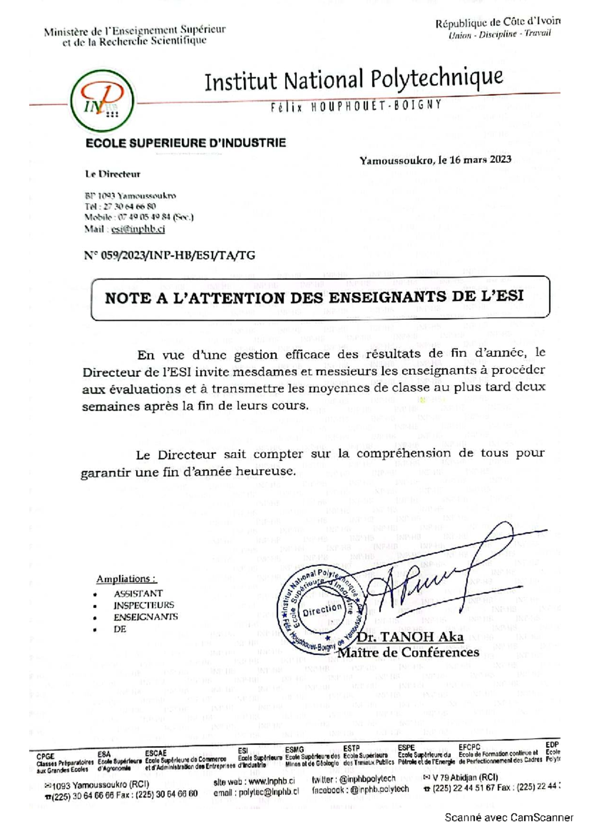 Note aux Enseignants sur la Gestion des Résultats - DOC-20230321-WA0025 ...