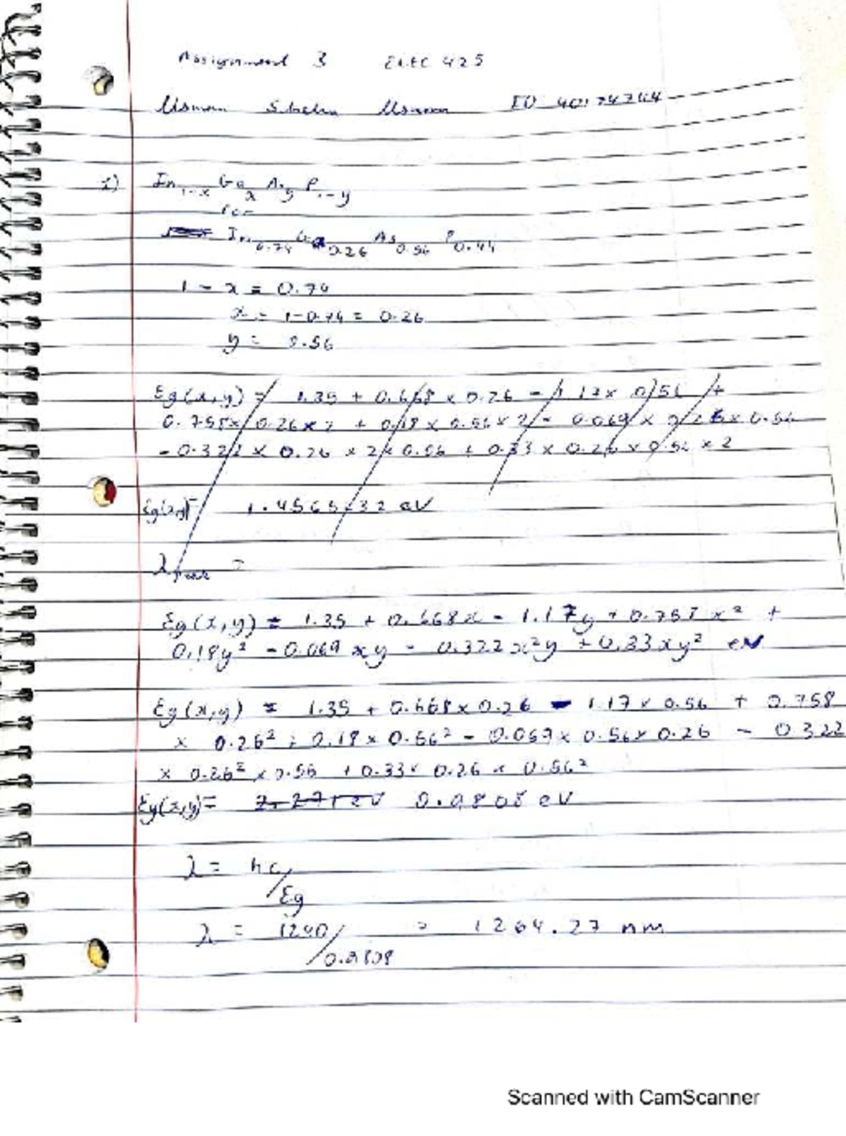 ELEC 425 ASS 3 - Detailed Analysis of GaAs Properties - Studocu