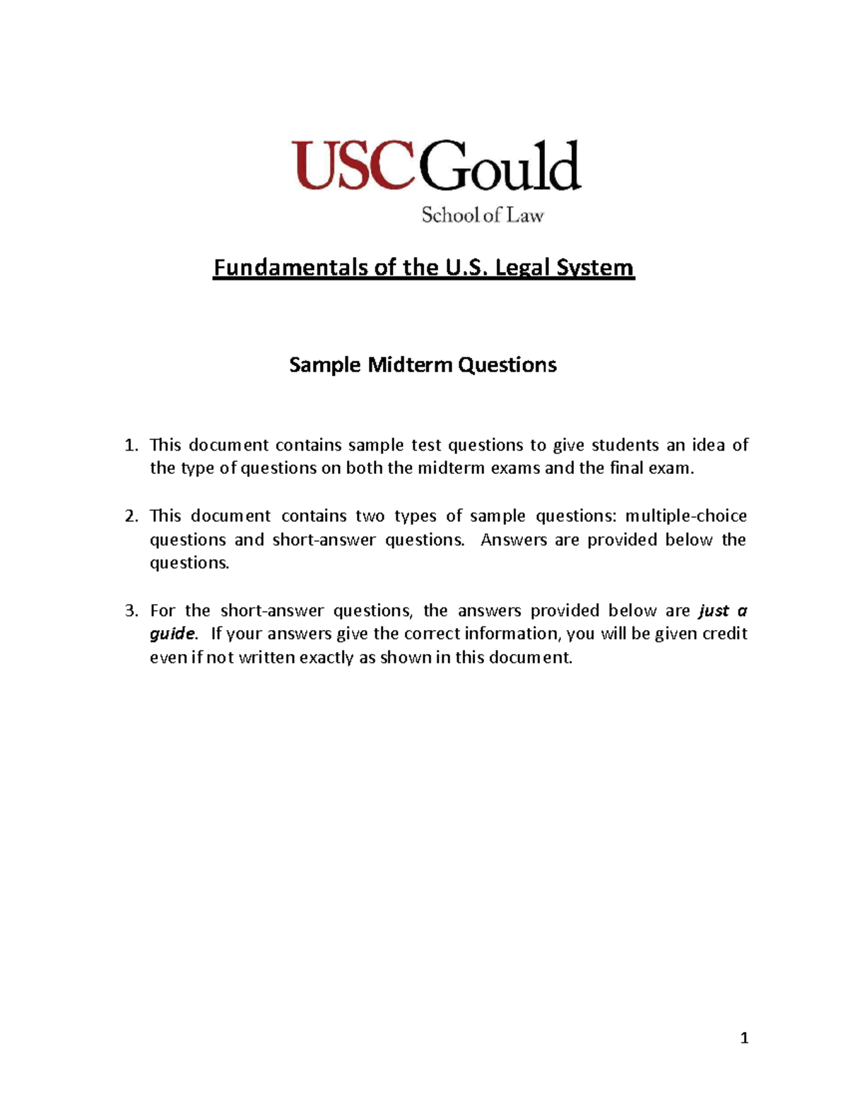 Law 210 Sample Midterm & Final Exam Questions (Fall 2024) - Studocu