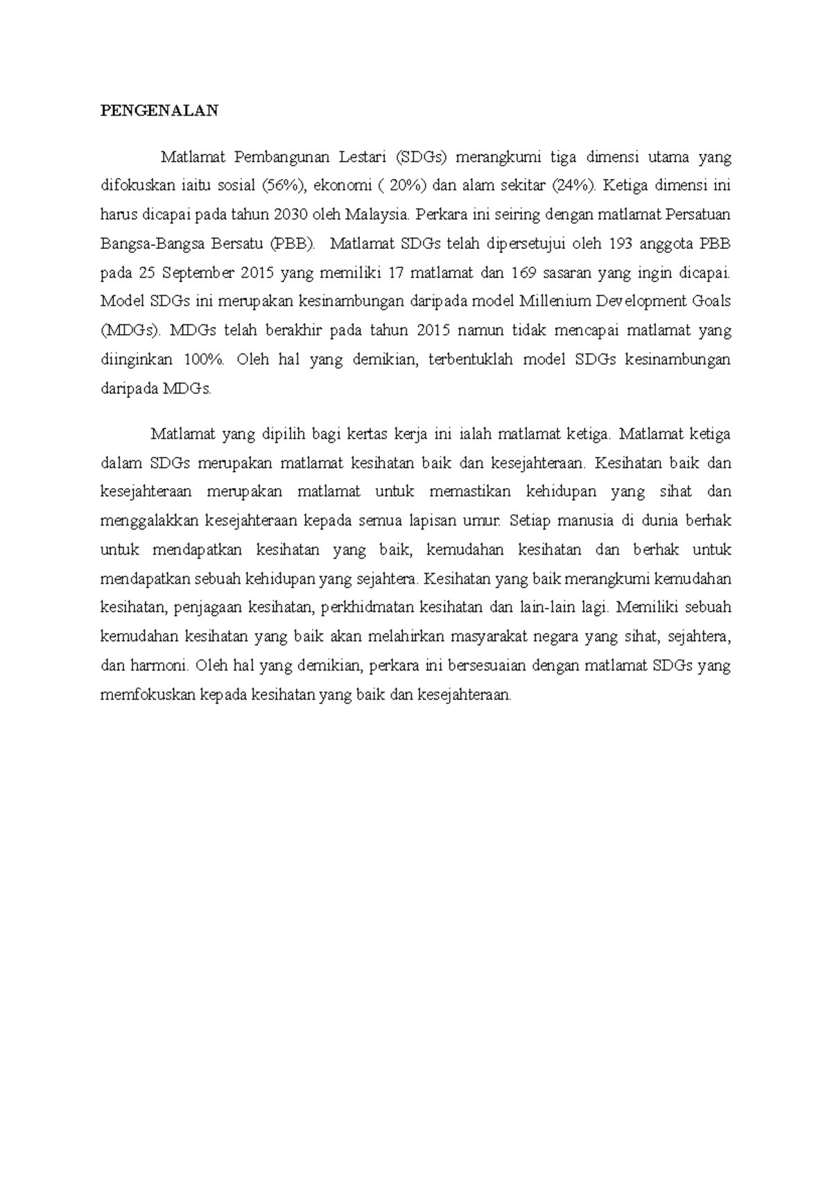 Fatin Aliah Sulaiman SDG PEMBANGUNAN LESTARI - PENGENALAN Matlamat ...