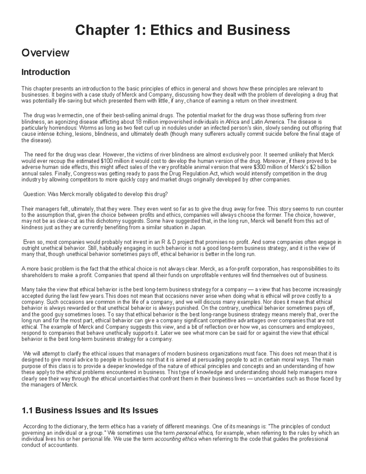 Business Ethics: Challenges & Moral Dilemmas (Course Code: BUS 101 ...