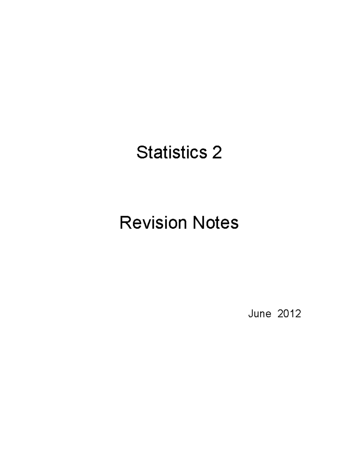 Statistics 2 Revision Notes: Normal & Poisson Approximations - Studocu