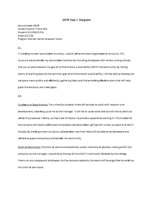 TEM2 TASK 2 D078 Business Structures and Legal Environments - Lee ...