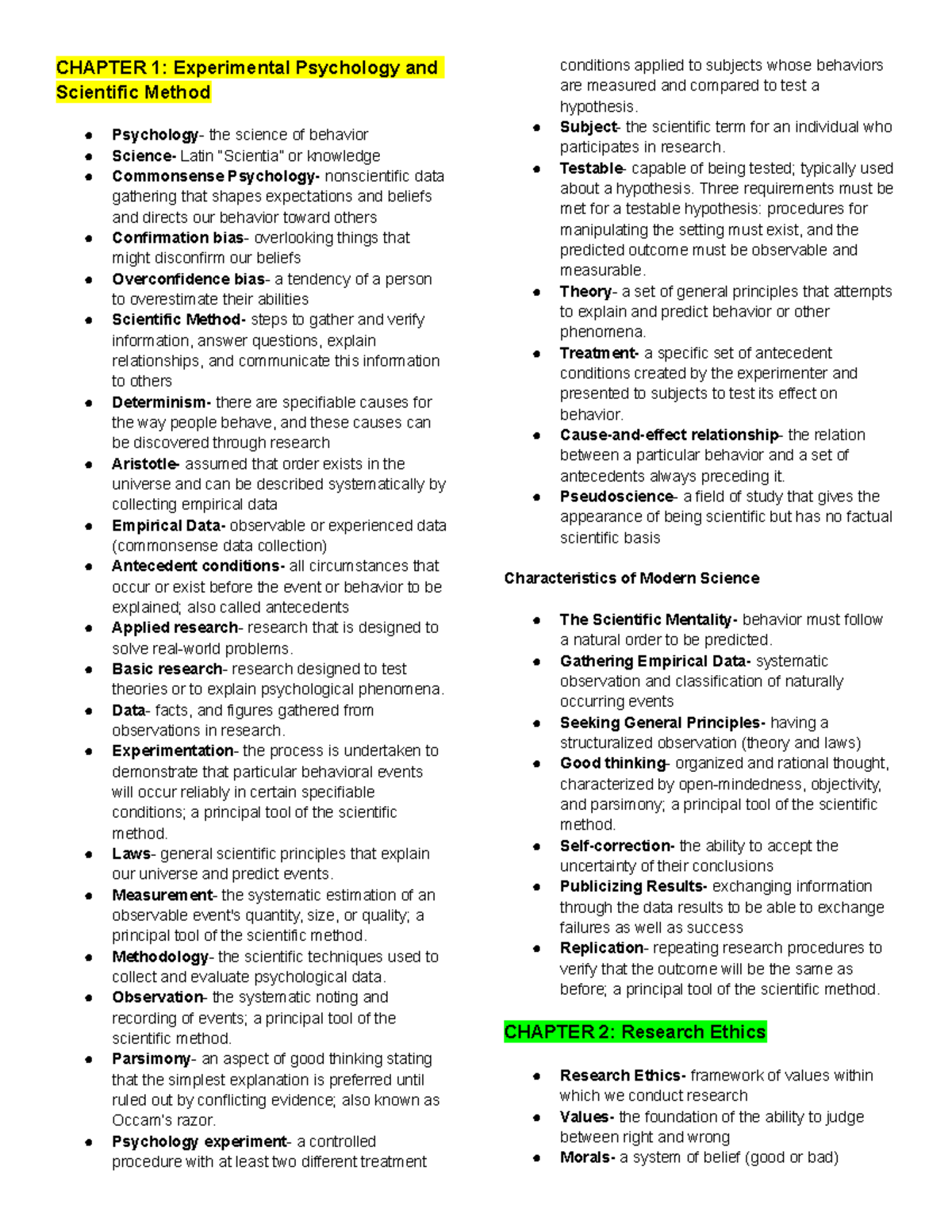 PSY 101: Experimental Psychology Reviewer and Research Ethics Notes ...