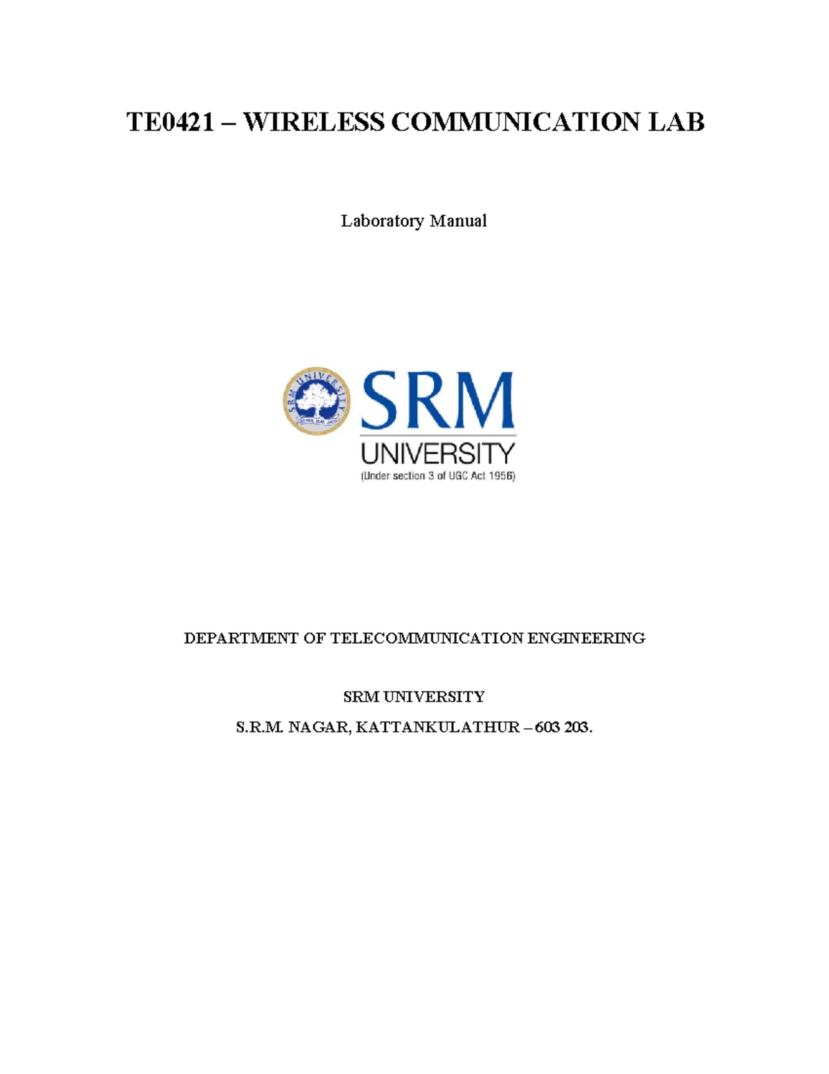 Wireless Communication Lab Manual - EC 3501 – WIRELESS COMMUNICATION ...
