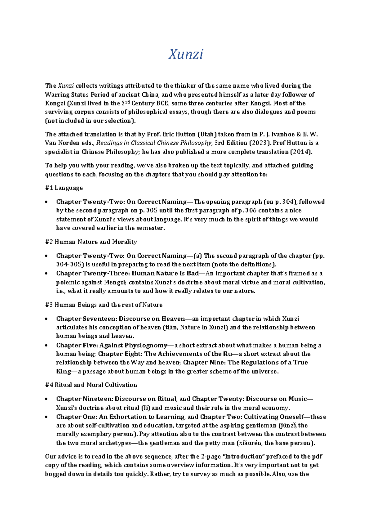 Xunzi: Philosophical Insights and Key Themes from the Warring States ...