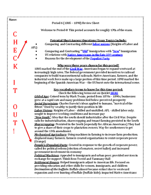 Apush- Unit 7 Study Guide - Key Ideas Progressive Movement: what ...