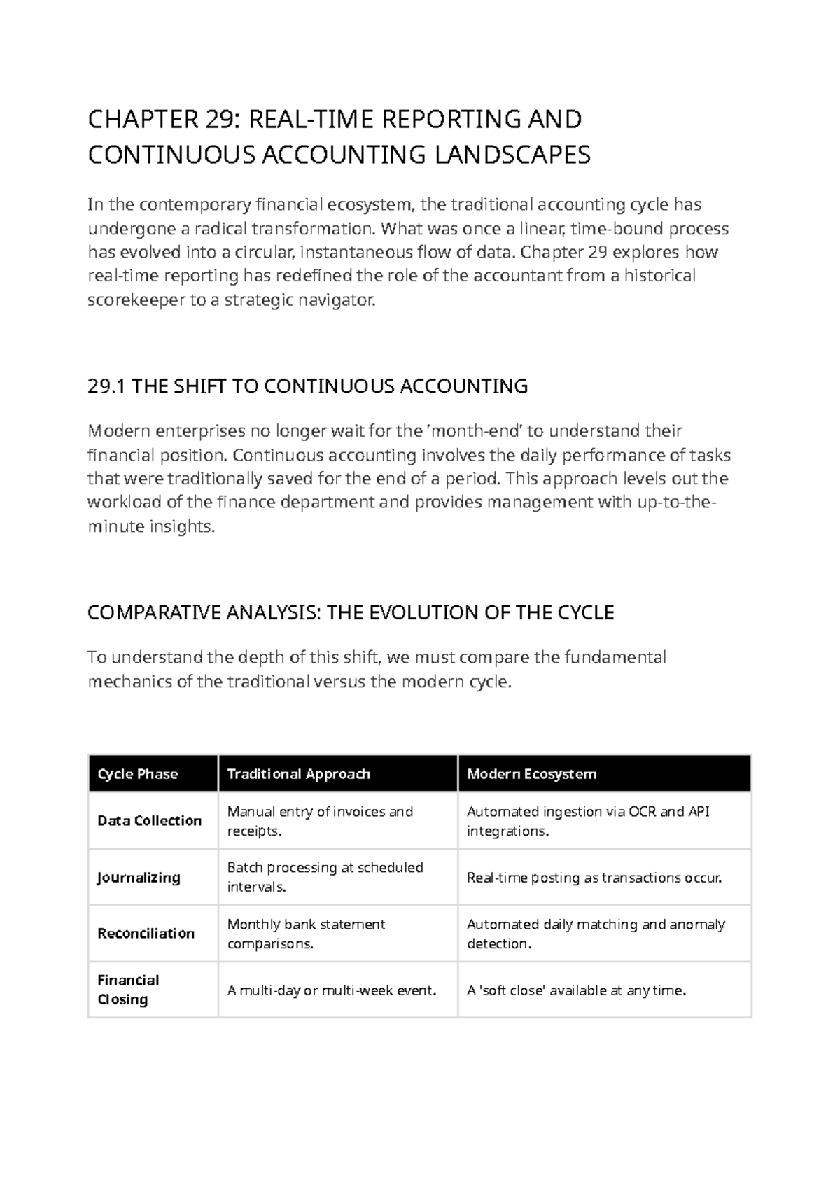 CHAPTER 29: REPORTING & CONTINUOUS ACCOUNTING LANDSCAPES - Studocu