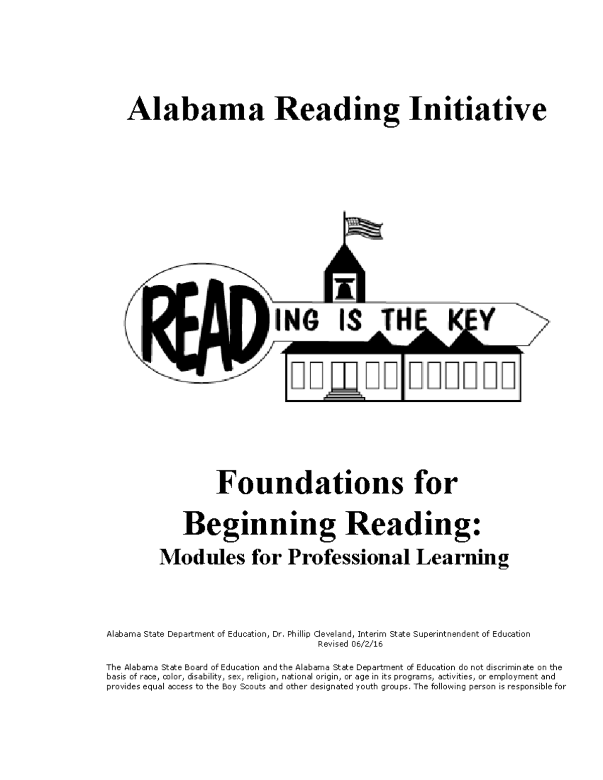 ARI Foundations for Beginning Reading Modules - Final 7-19-16 - Alabama ...