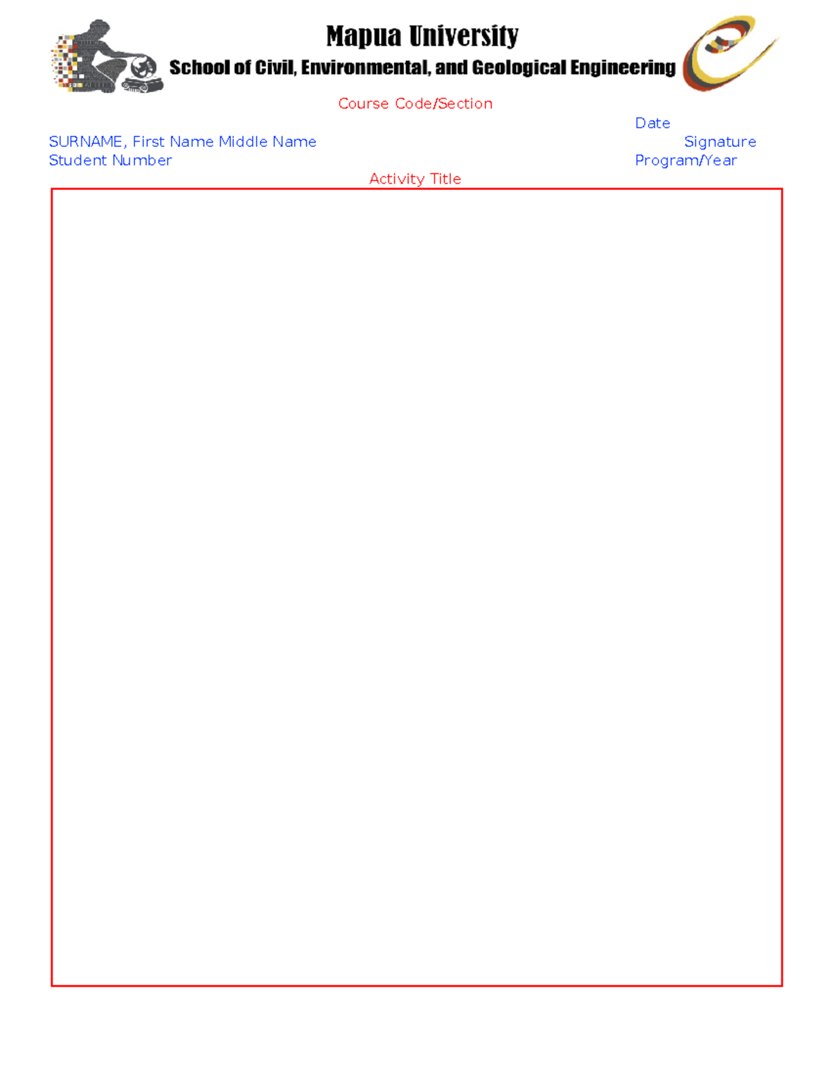 CHAG-Activity Template - Engineering Economics - Course Code/Section ...