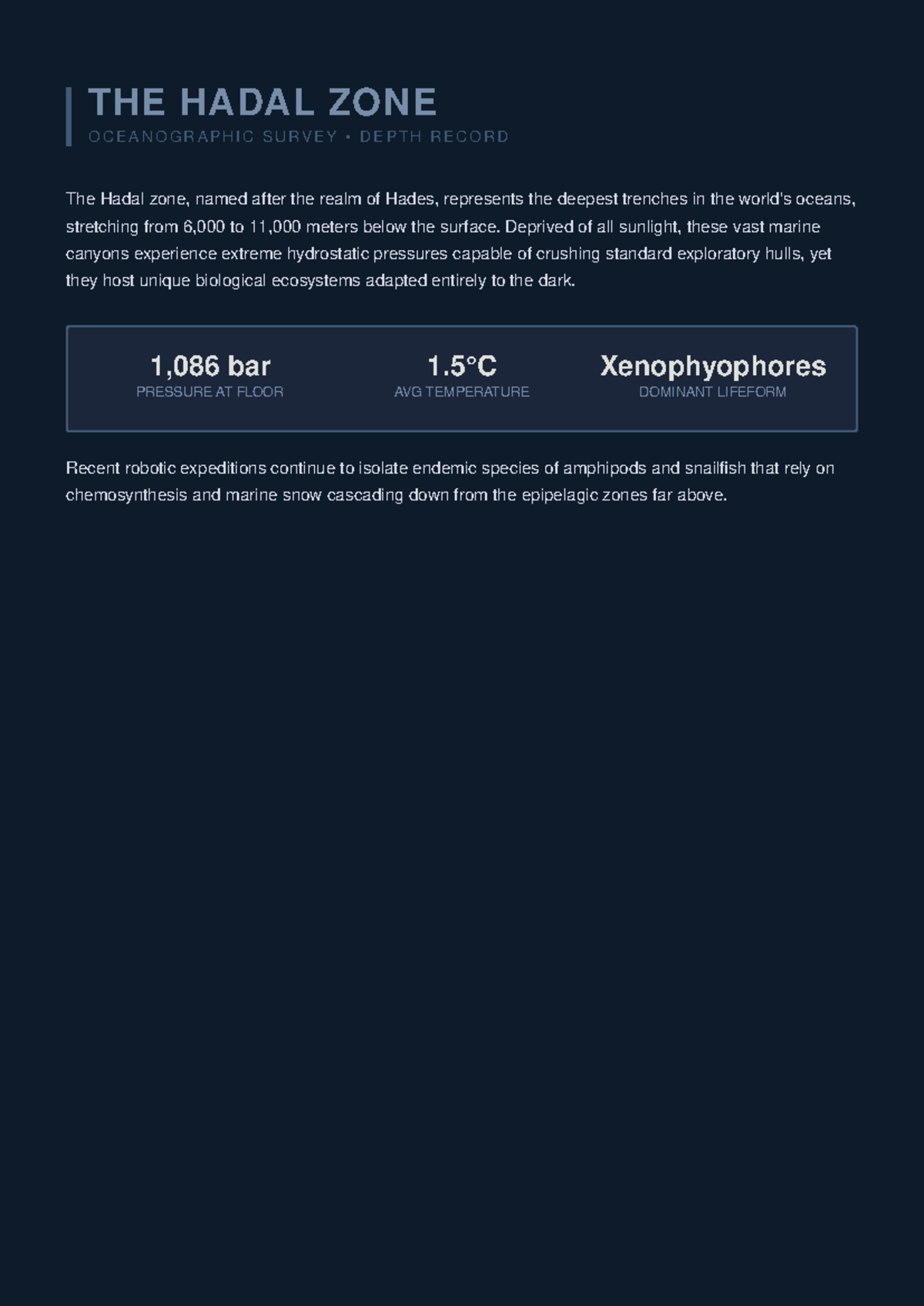 Hadal Zone Oceanographic Survey Depth Record - GGGG - Studocu
