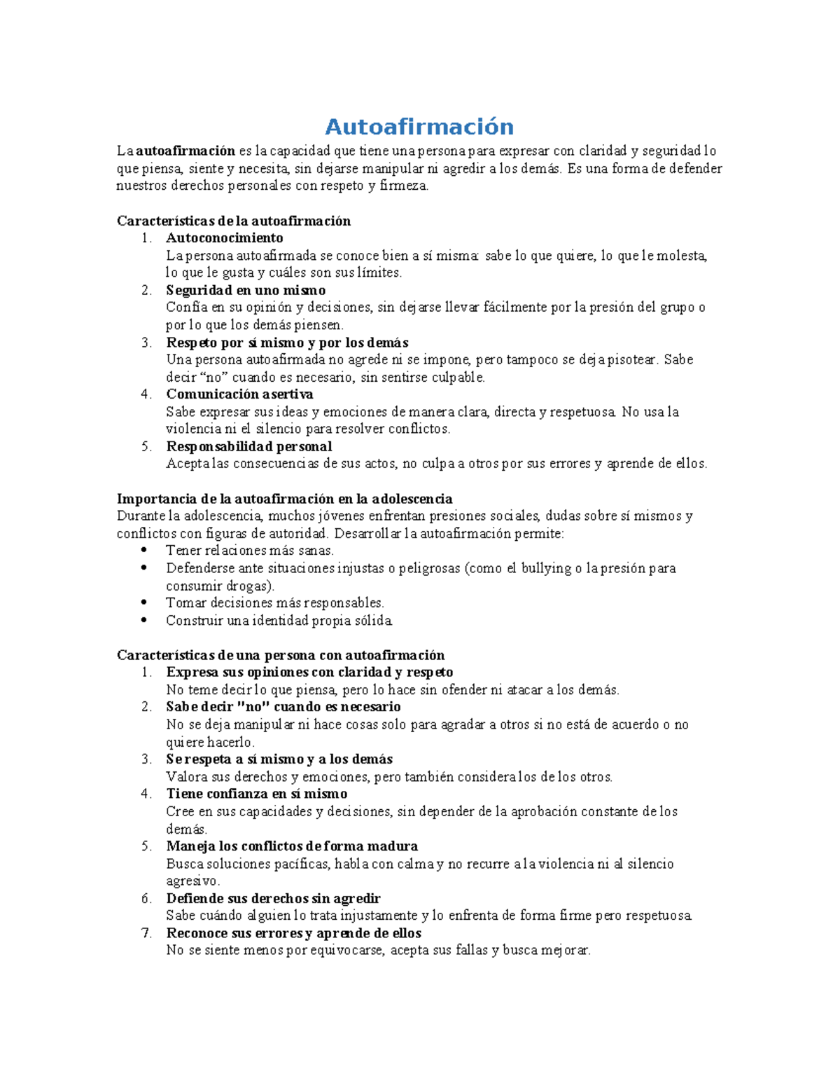 Autoafirmación: Claves para el Desarrollo Personal en Adolescentes ...