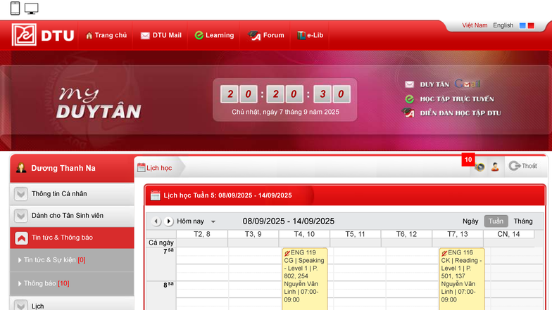 Lịch Học Hóa Học Đề Cương ENG 119 & ENG 116 - DTU 2025 - Studocu