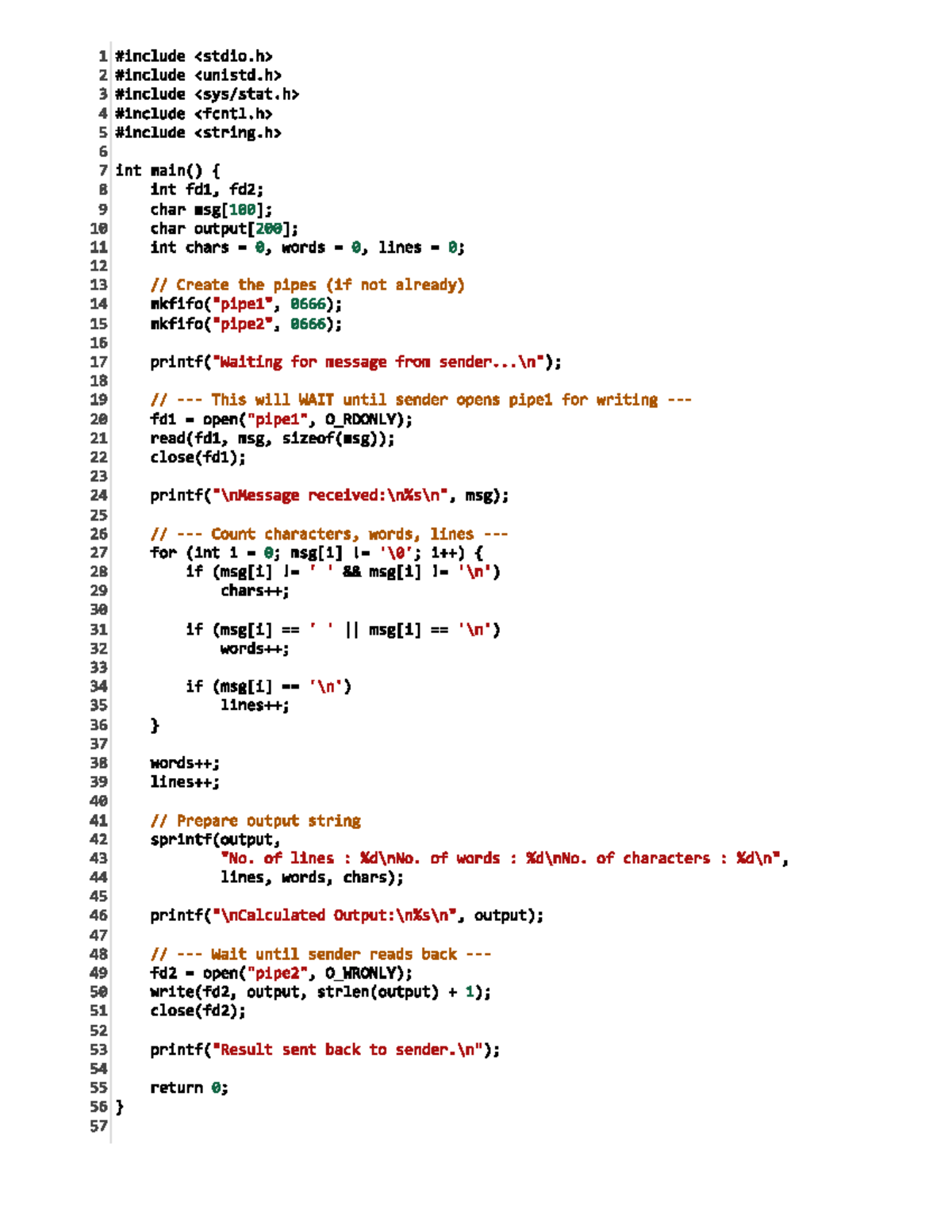 Assignment 7b: C Program for Pipe Communication and Counting - Studocu