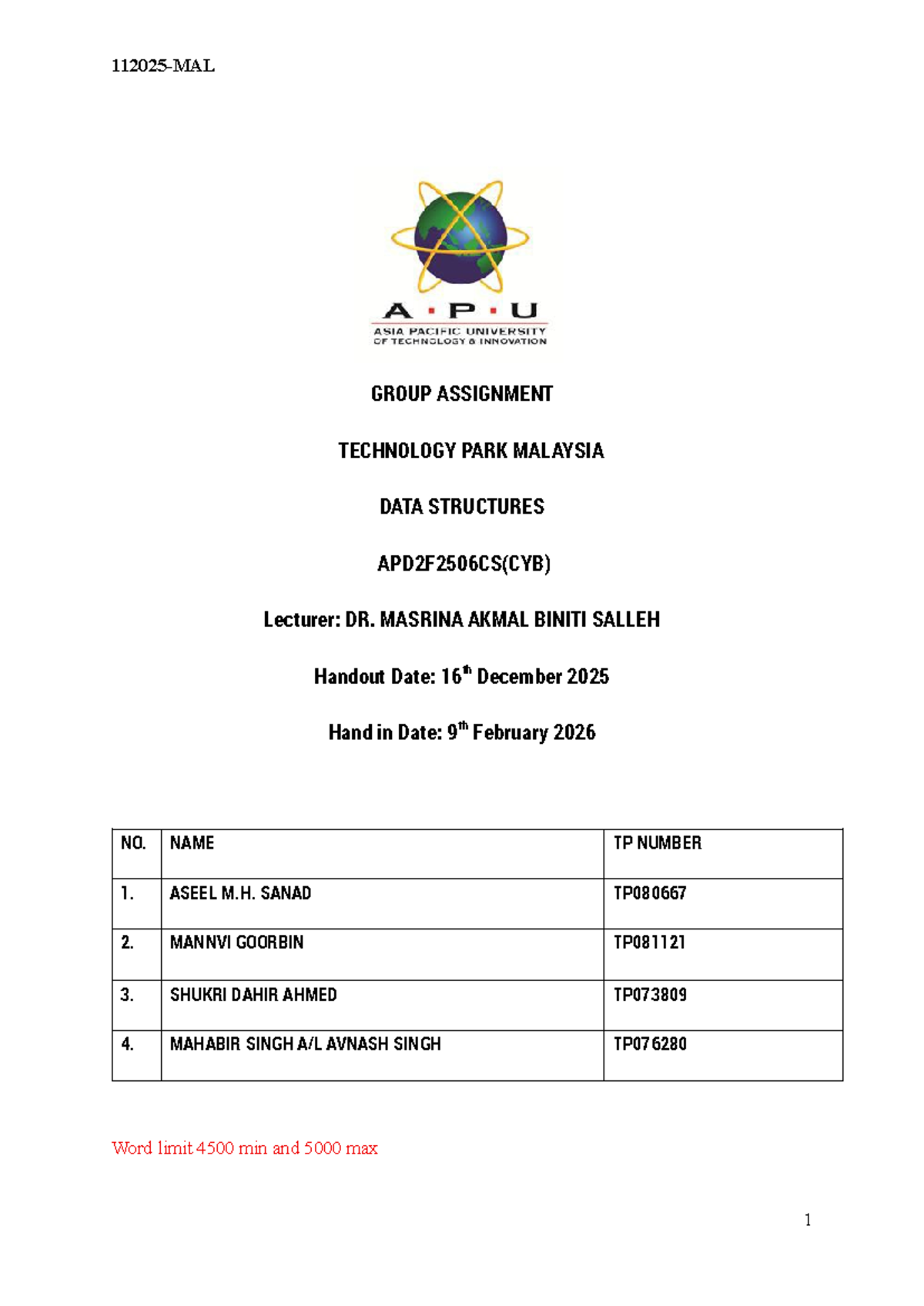 Data Structures Assignment: Flight Reservation System APD2F2506CS(CYB ...