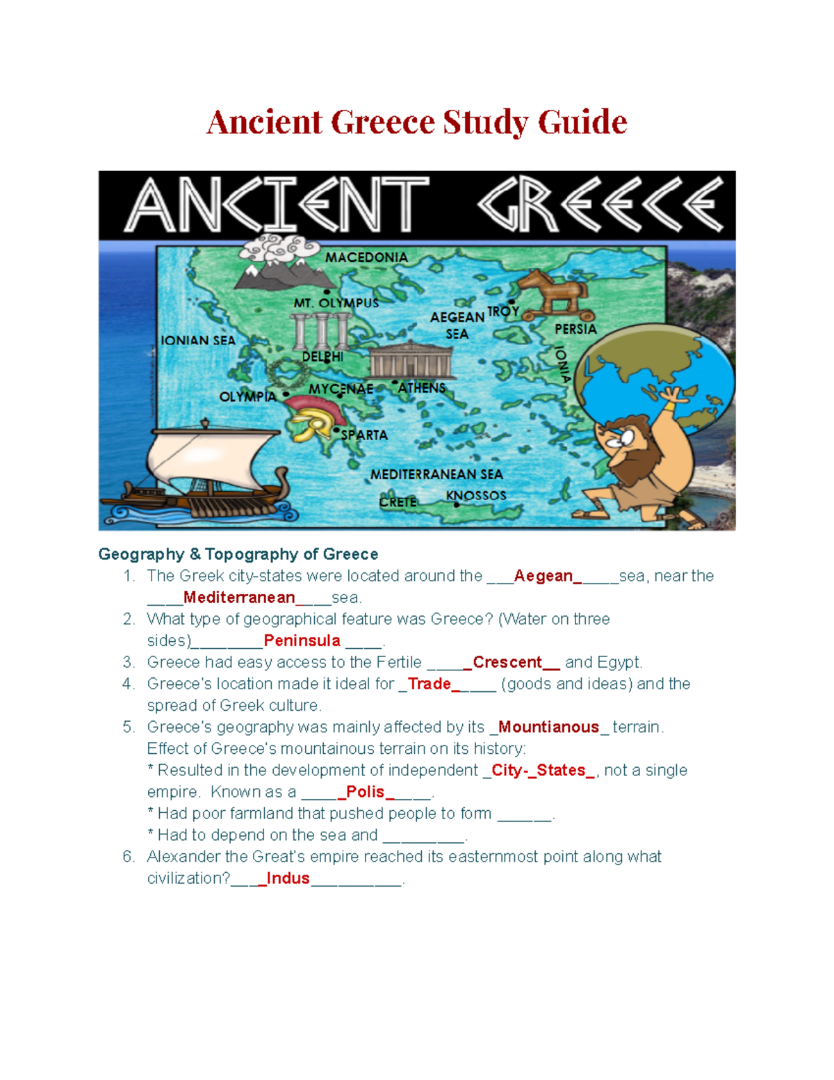 Ancient Greece Study Guide: Key Events and Cultural Insights - Ancient ...