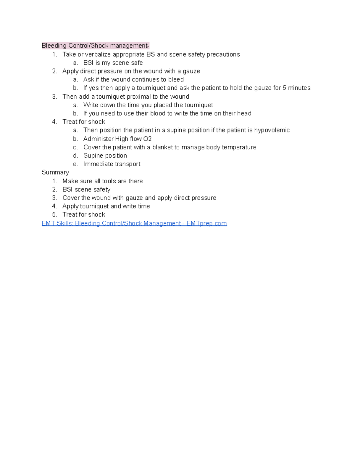 EMT Skills Review: Bleeding Control, CPR, & Trauma Management - EMT2021 ...
