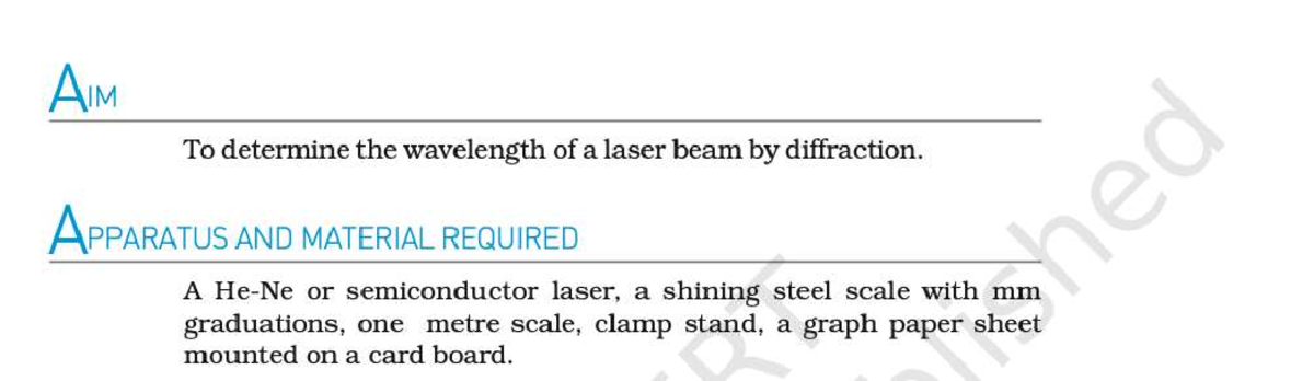 Project 1: Measuring Laser Beam Wavelength via Diffraction - Class 12 ...