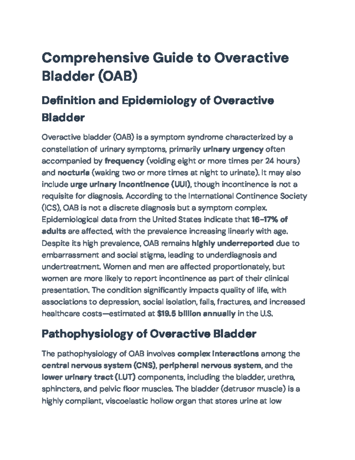 Comprehensive Overview of OAB Management Strategies: Definition ...