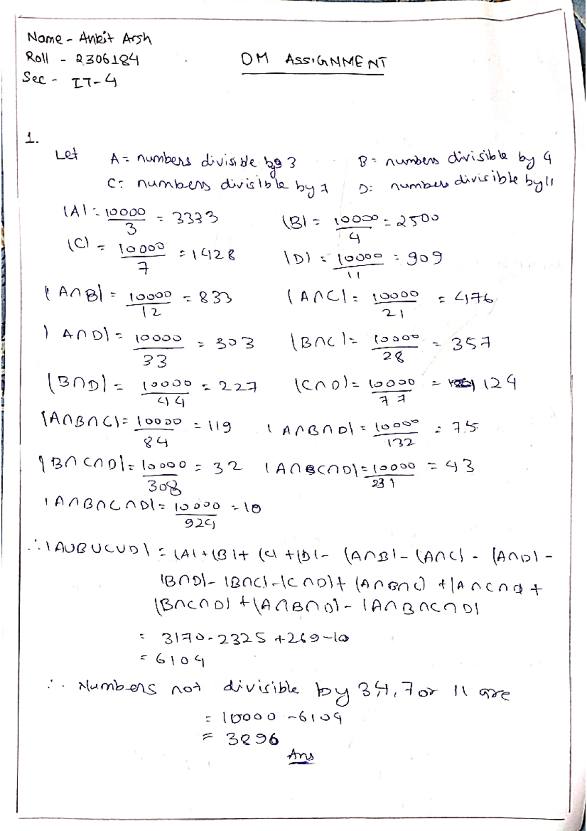 DM Assignment: Analysis of Divisibility and Relations in Mathematics - Studocu