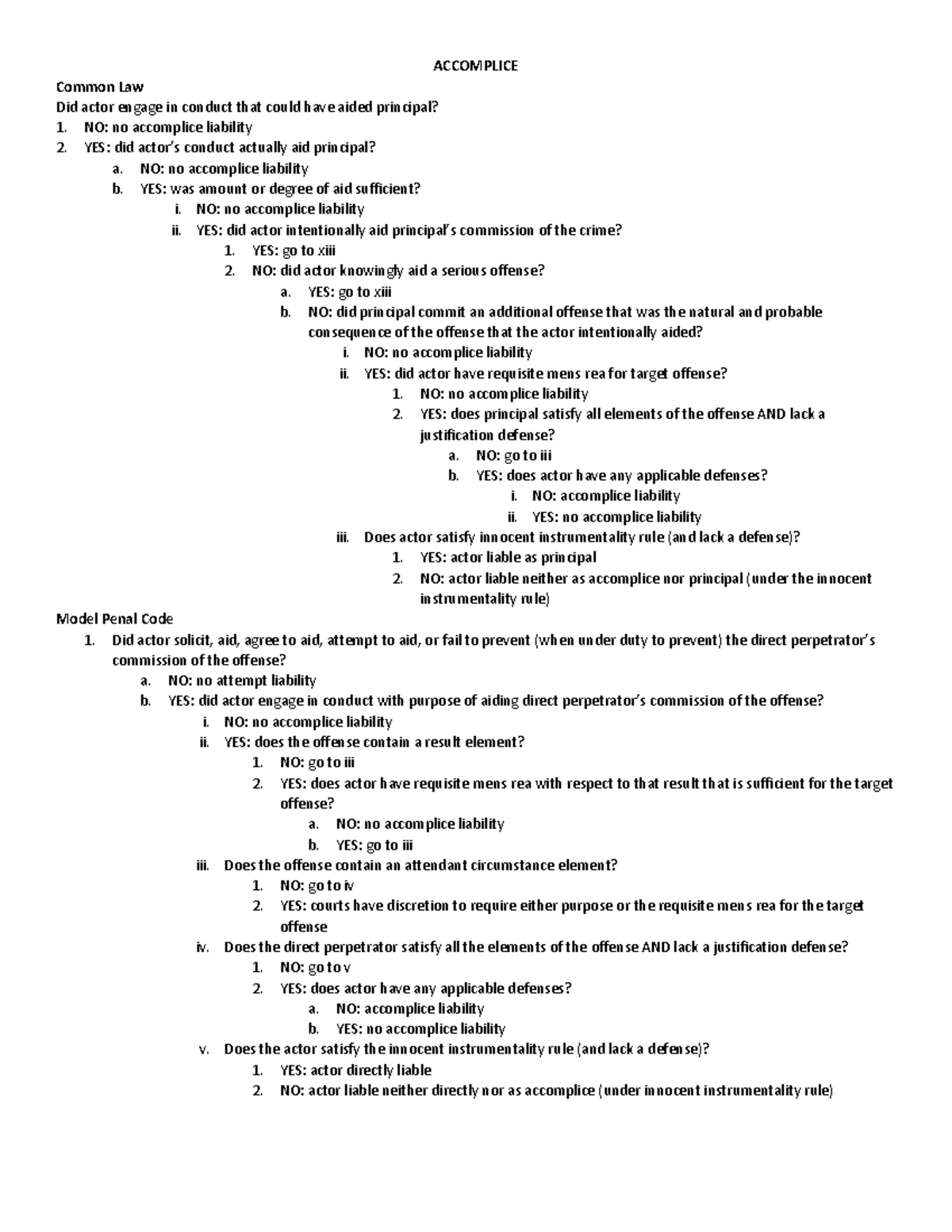 ACC 250354631 Accomplice Liability Flowchart Analysis - Studocu
