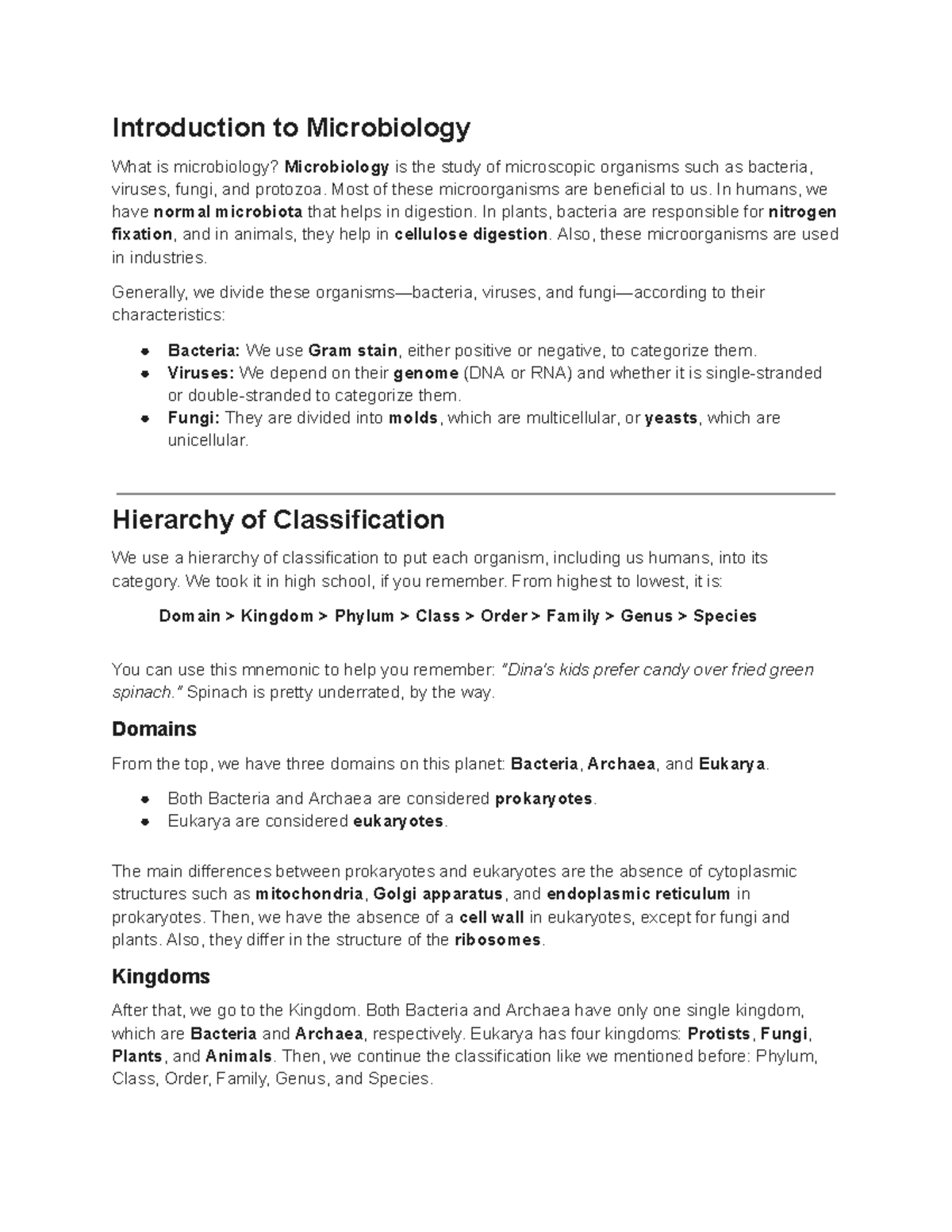 Intro to Microbiology: Key Concepts and Bacterial Classification - Studocu