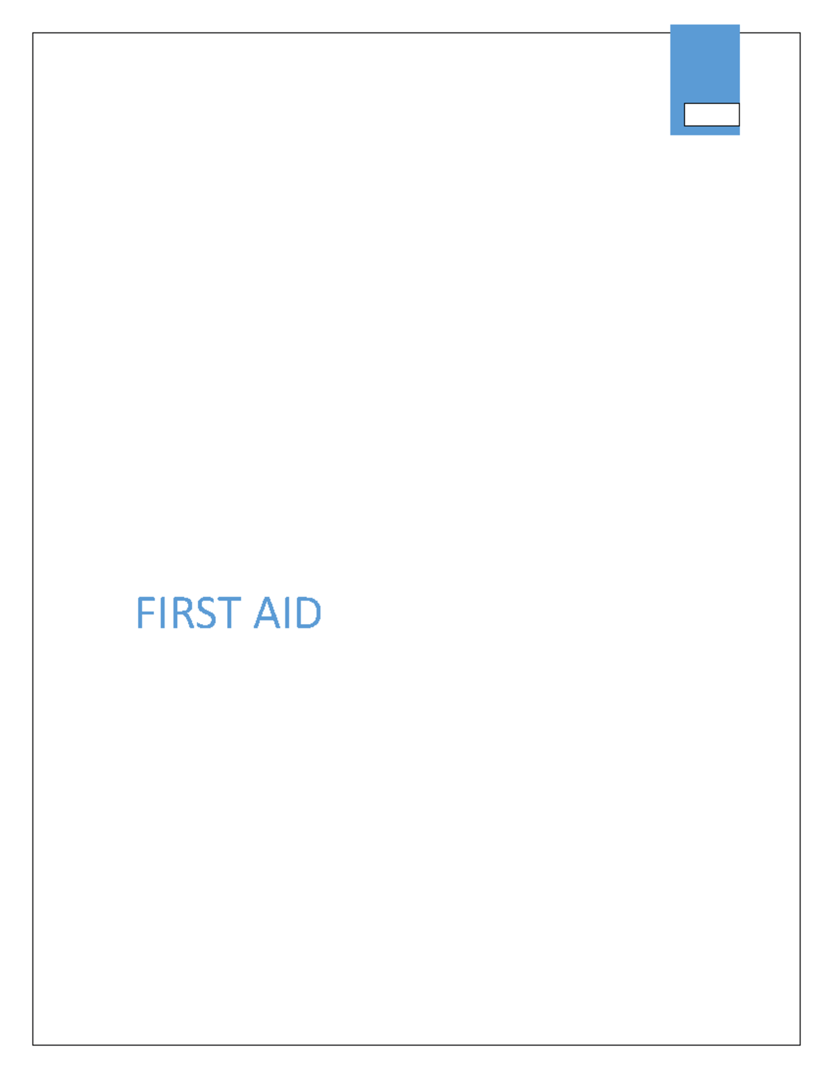 First Aid - Lecture Notes 1: Key Concepts & Techniques for Emergencies ...