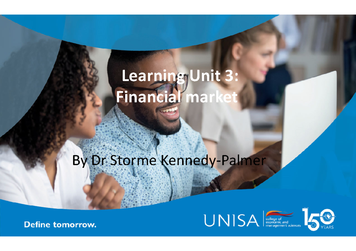 Financial Market Concepts: Unit 3 PowerPoint Slides for Exam Prep - Studocu