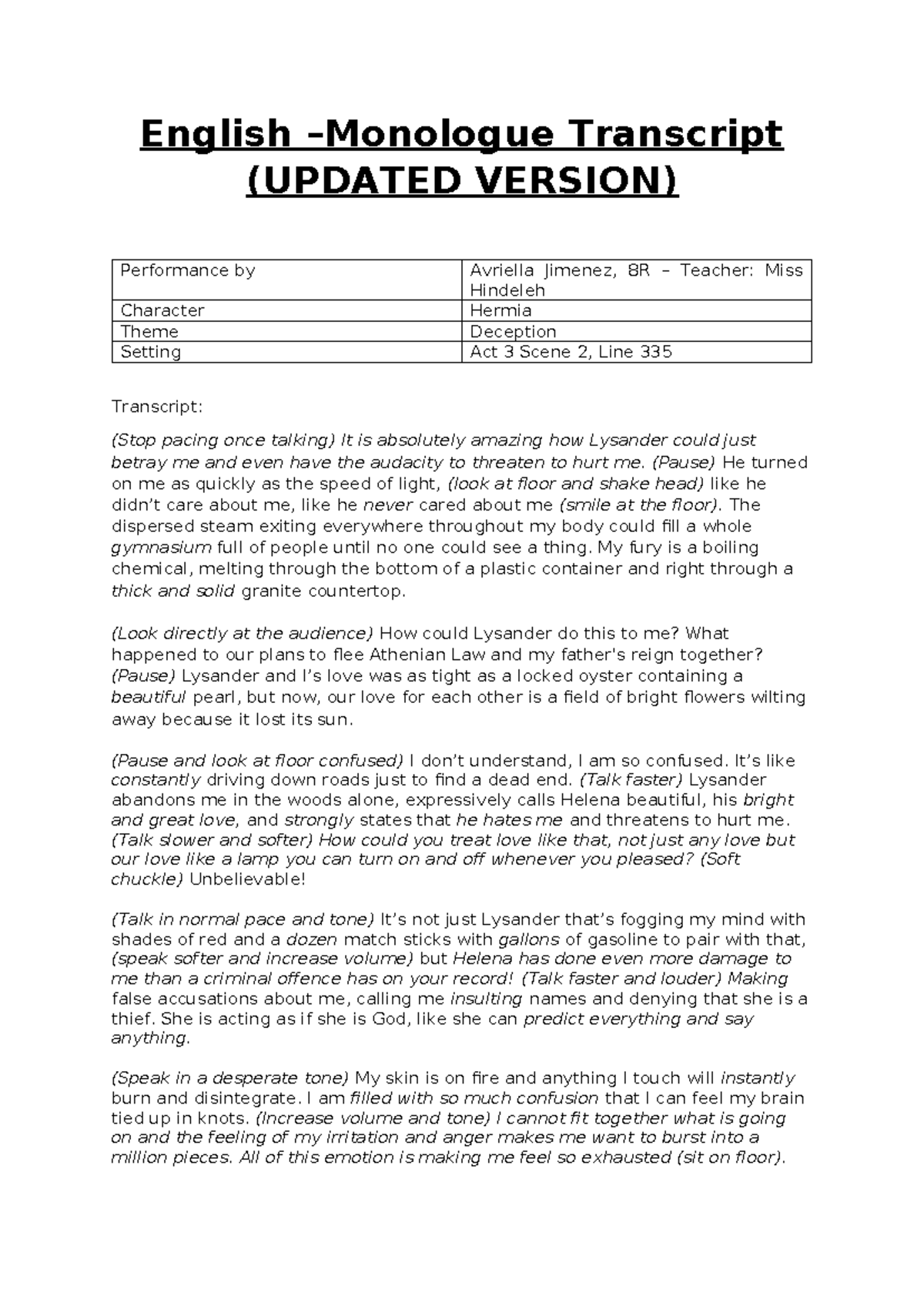 English - Monologue Transcript ( Updated Version) - English –Monologue ...